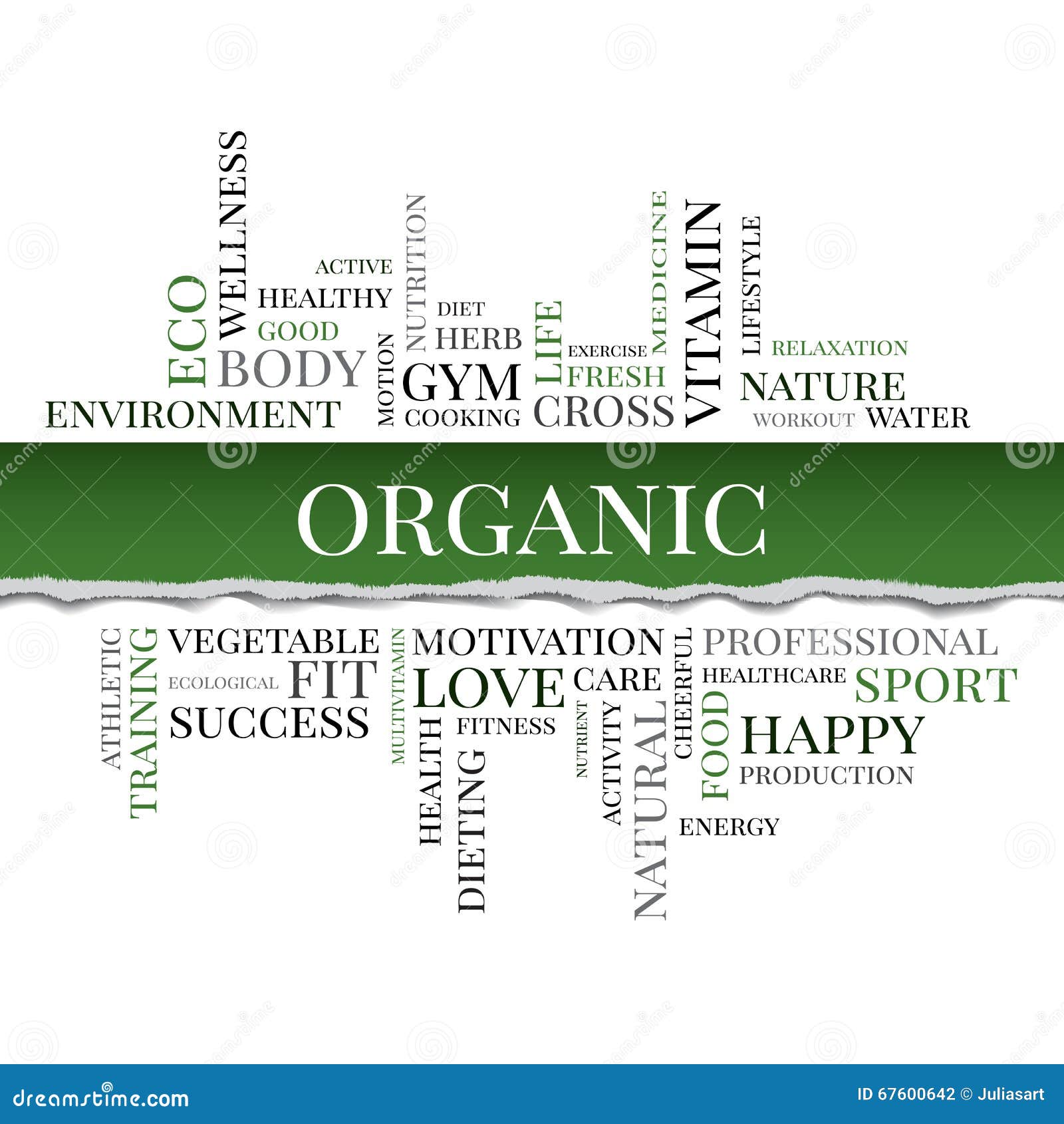Vector Organic Concept Related Words in Tag Cloud Stock Illustration ...