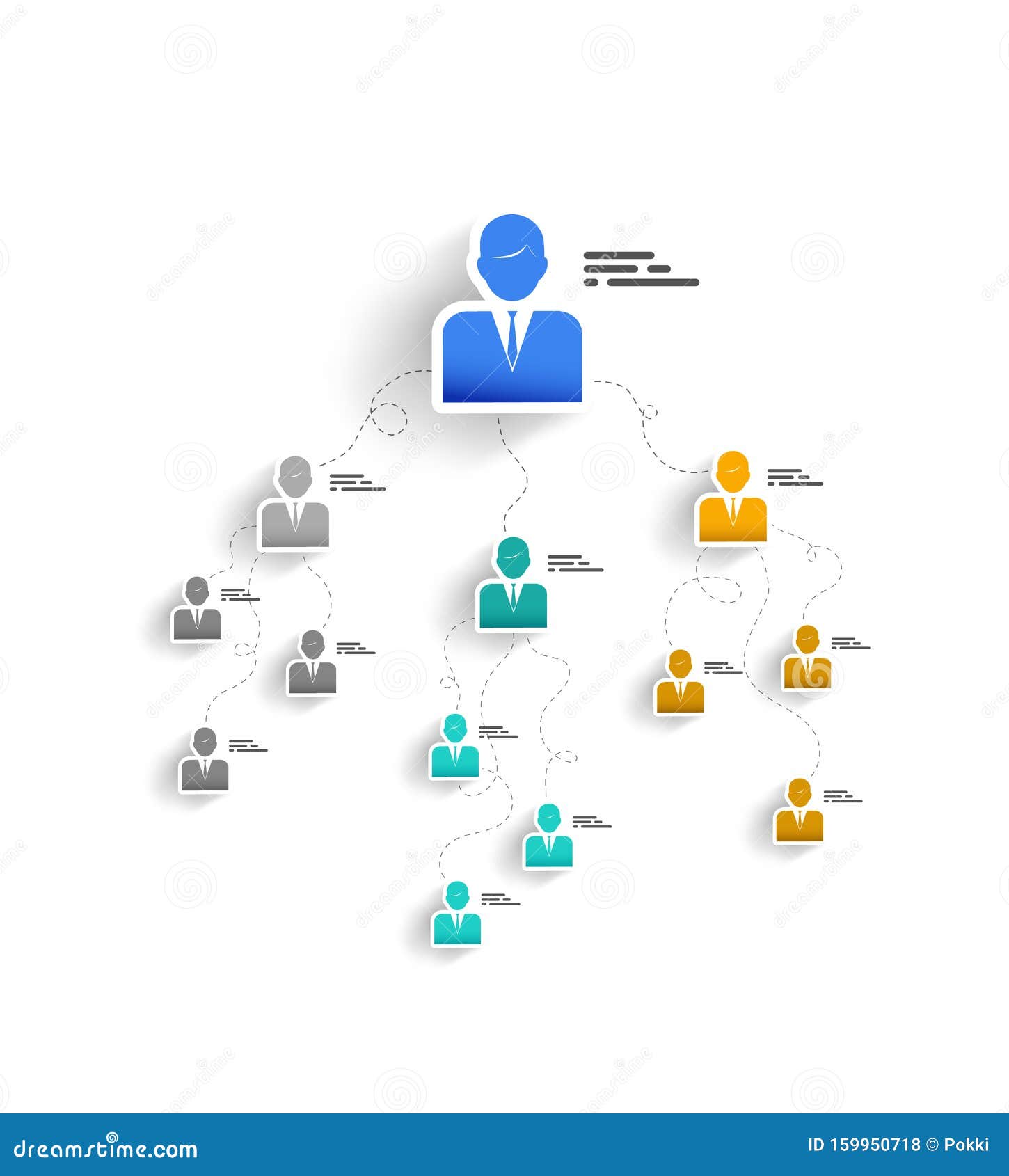 Vector Organization Chart Template with Simple Manager Icons and Place ...