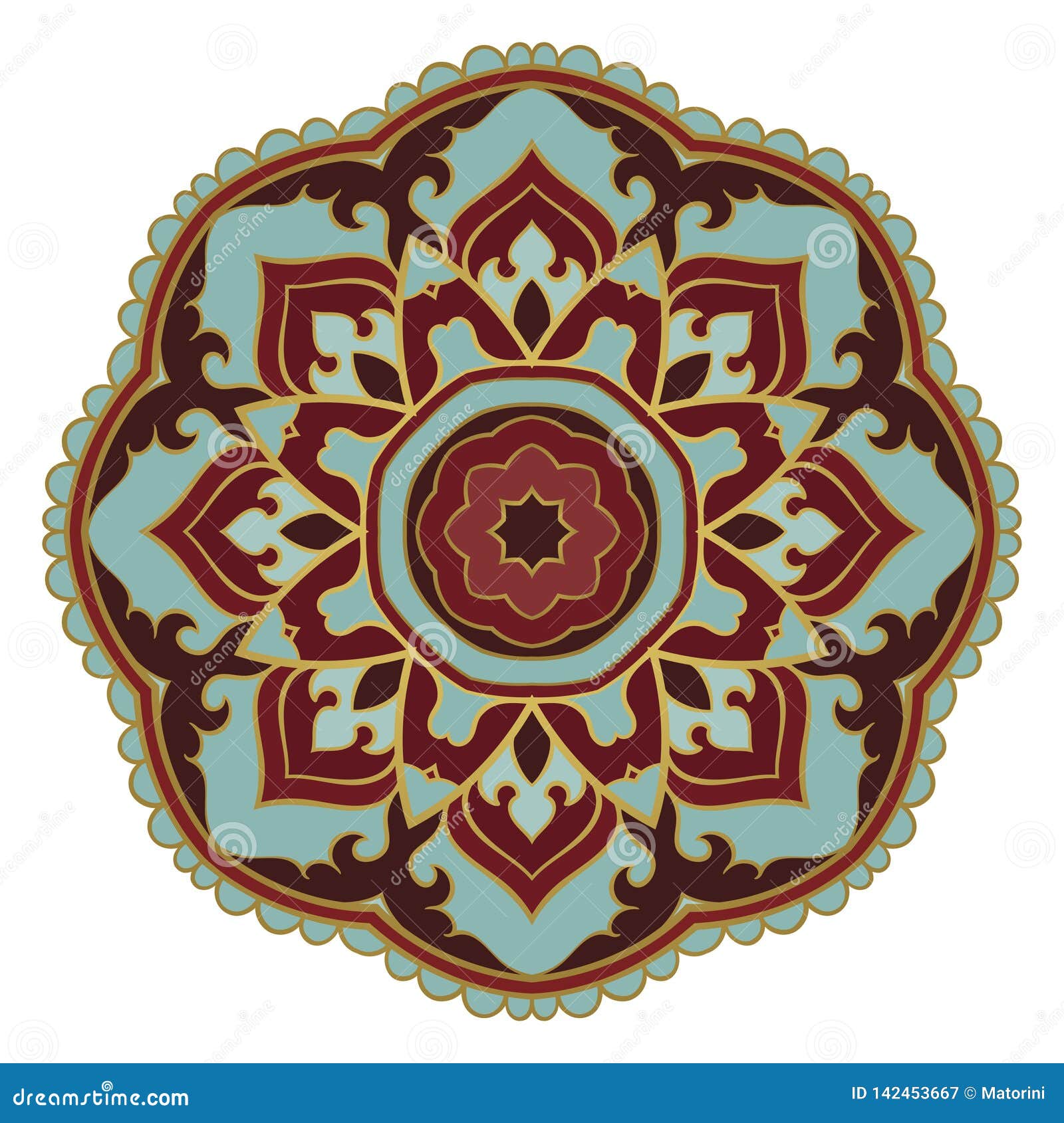 Vector oriental mandala stock vector. Illustration of medallion - 142453667
