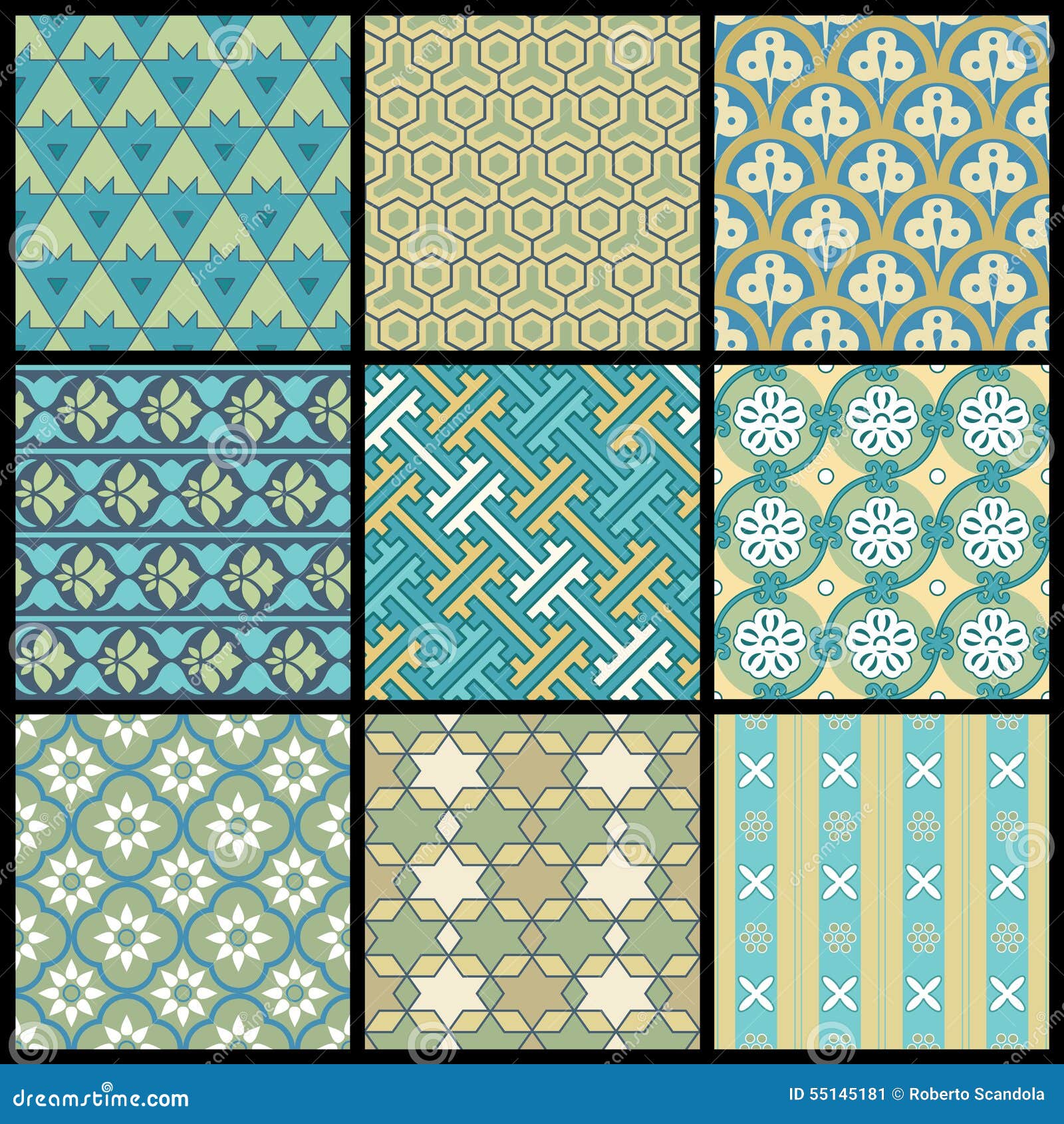 Vector Oriental Patterns stock vector. Illustration of scroll - 55145181