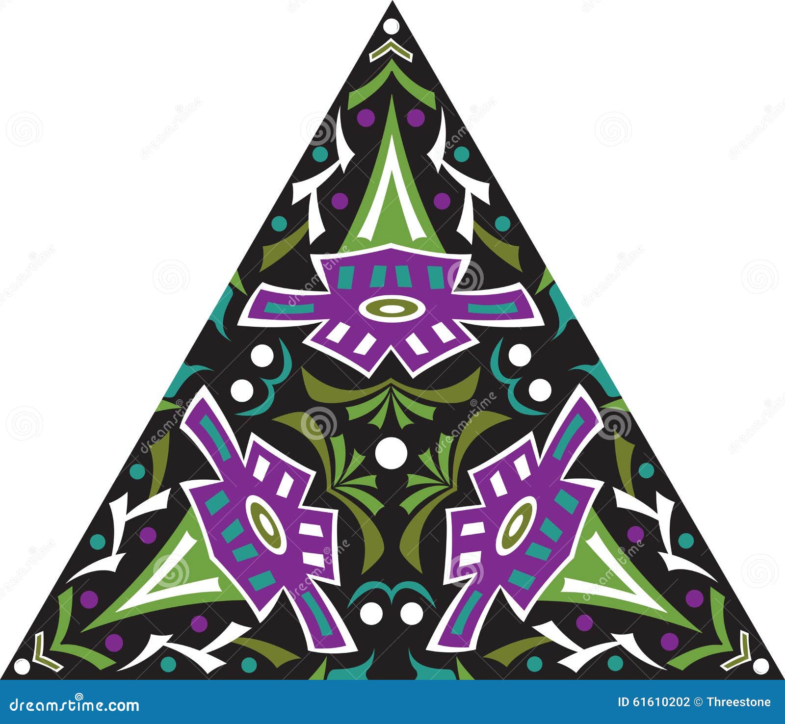 Vector Oriental Traditional Flower Triangular Pattern Stock ...