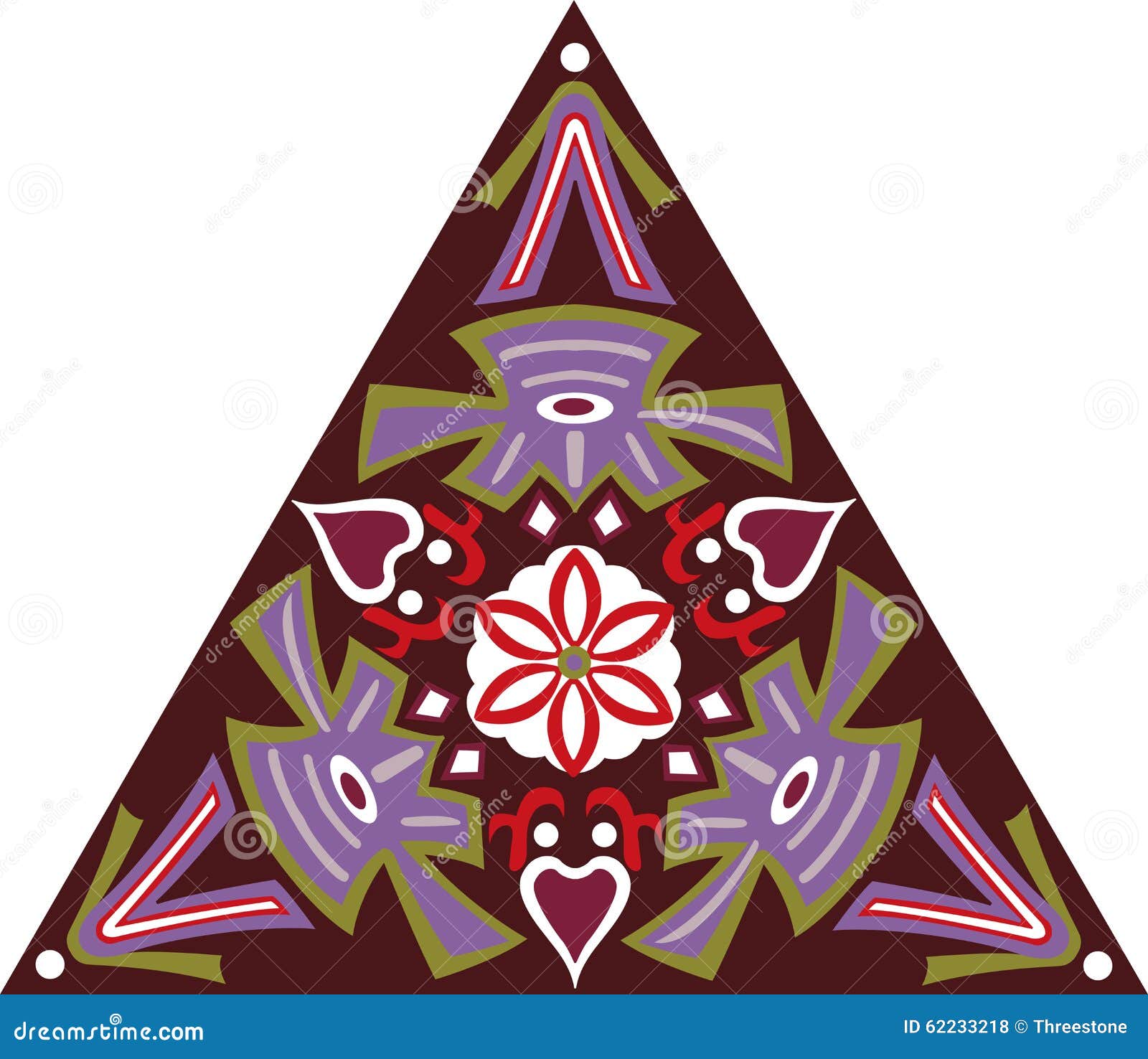 Vector Oriental Traditional Flower Triangular Pattern Stock Vector ...