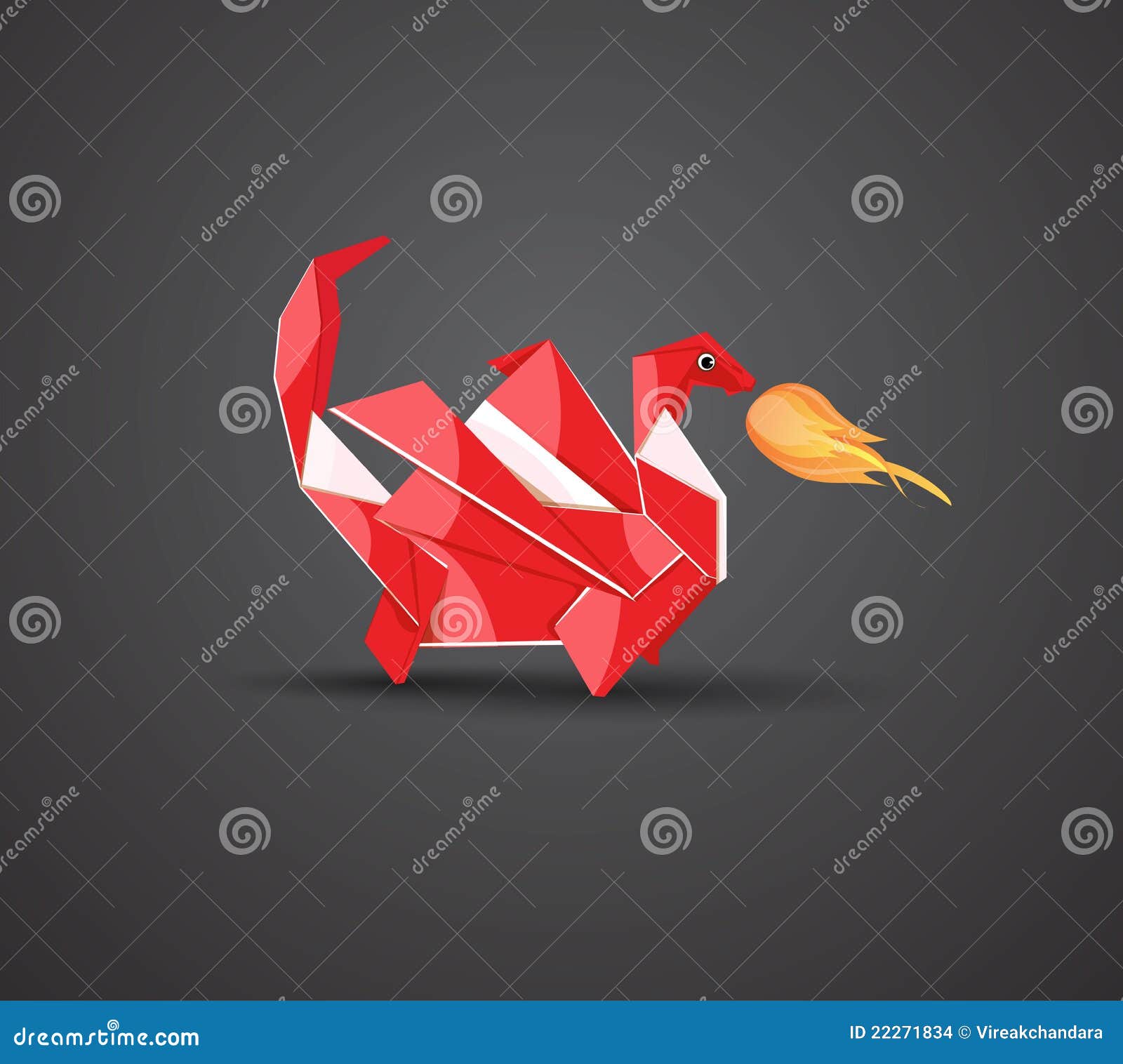 Vector origami dragon stock vector. Illustration of culture - 22271834