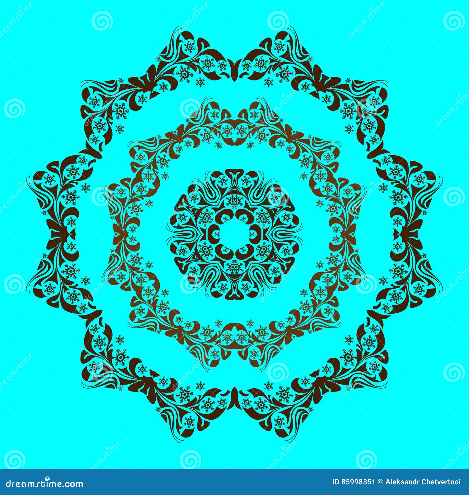 Vector Ornament on a Blue Background Stock Illustration - Illustration ...