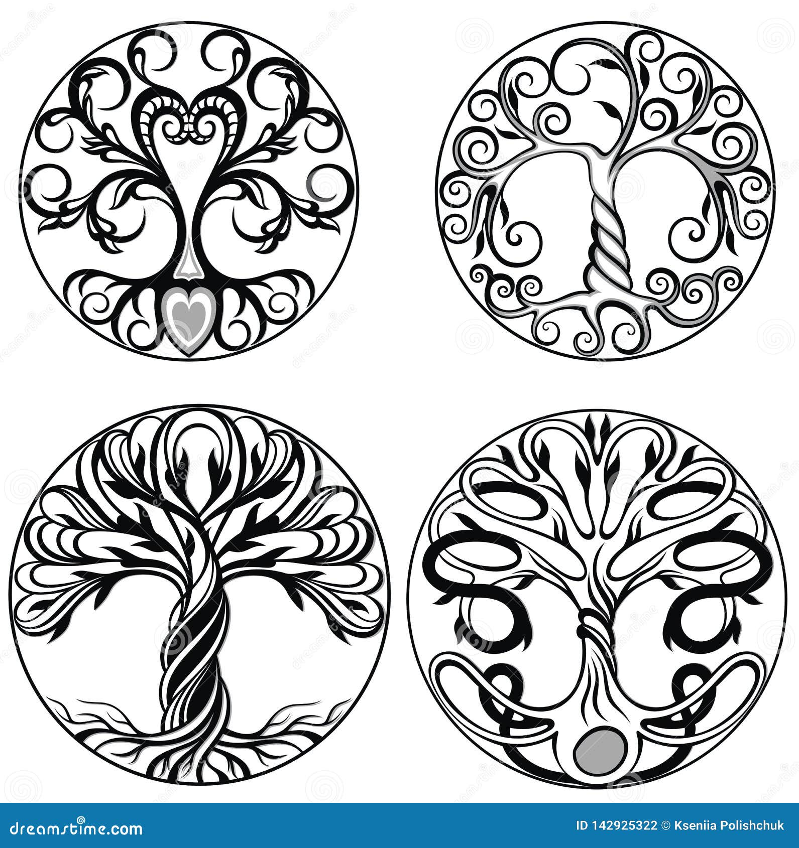 Vector Ornament, Decorative Celtic Trees Stock Vector - Illustration of ...
