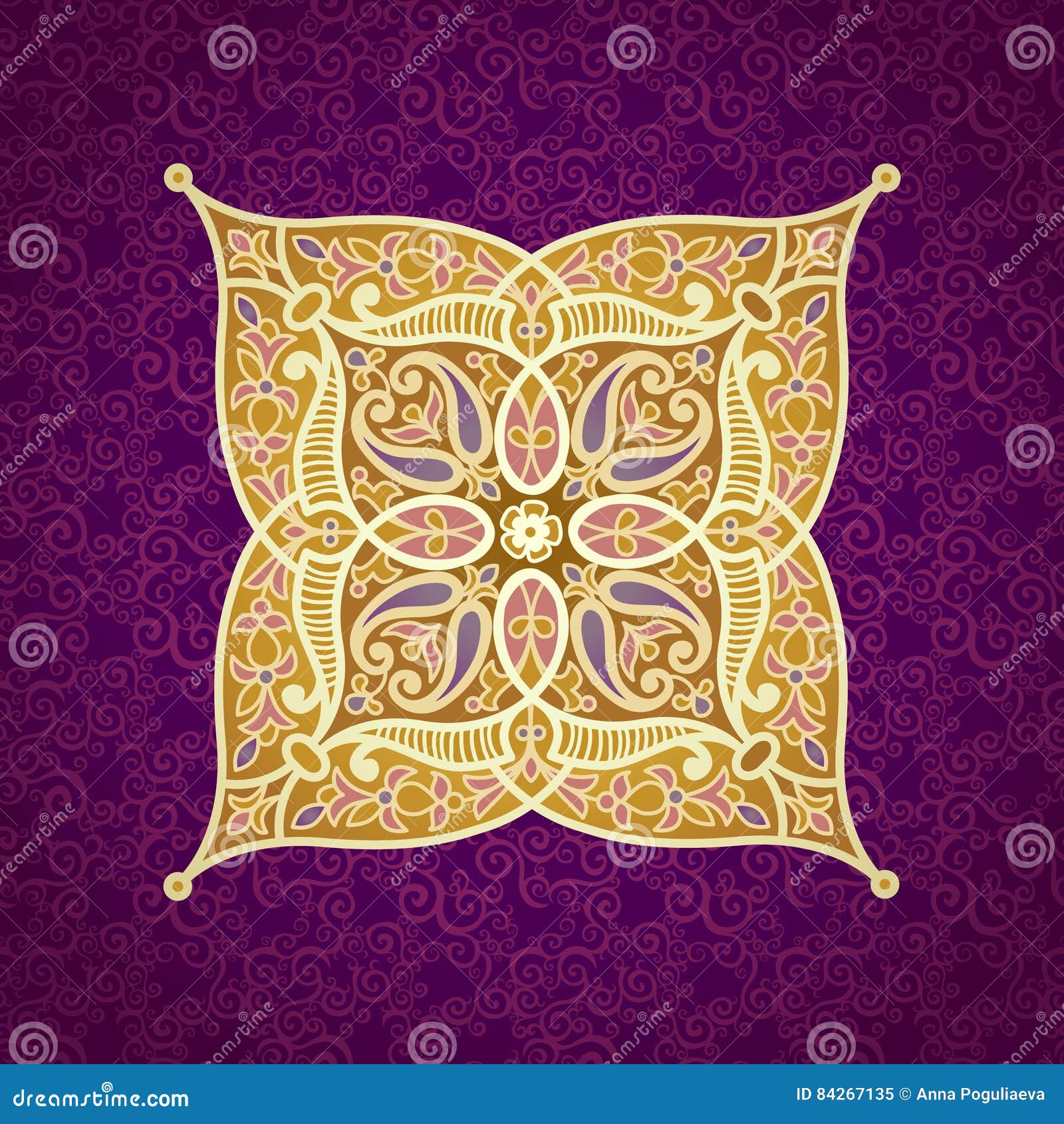 Vector Ornament in Eastern Style. Stock Vector - Illustration of ...