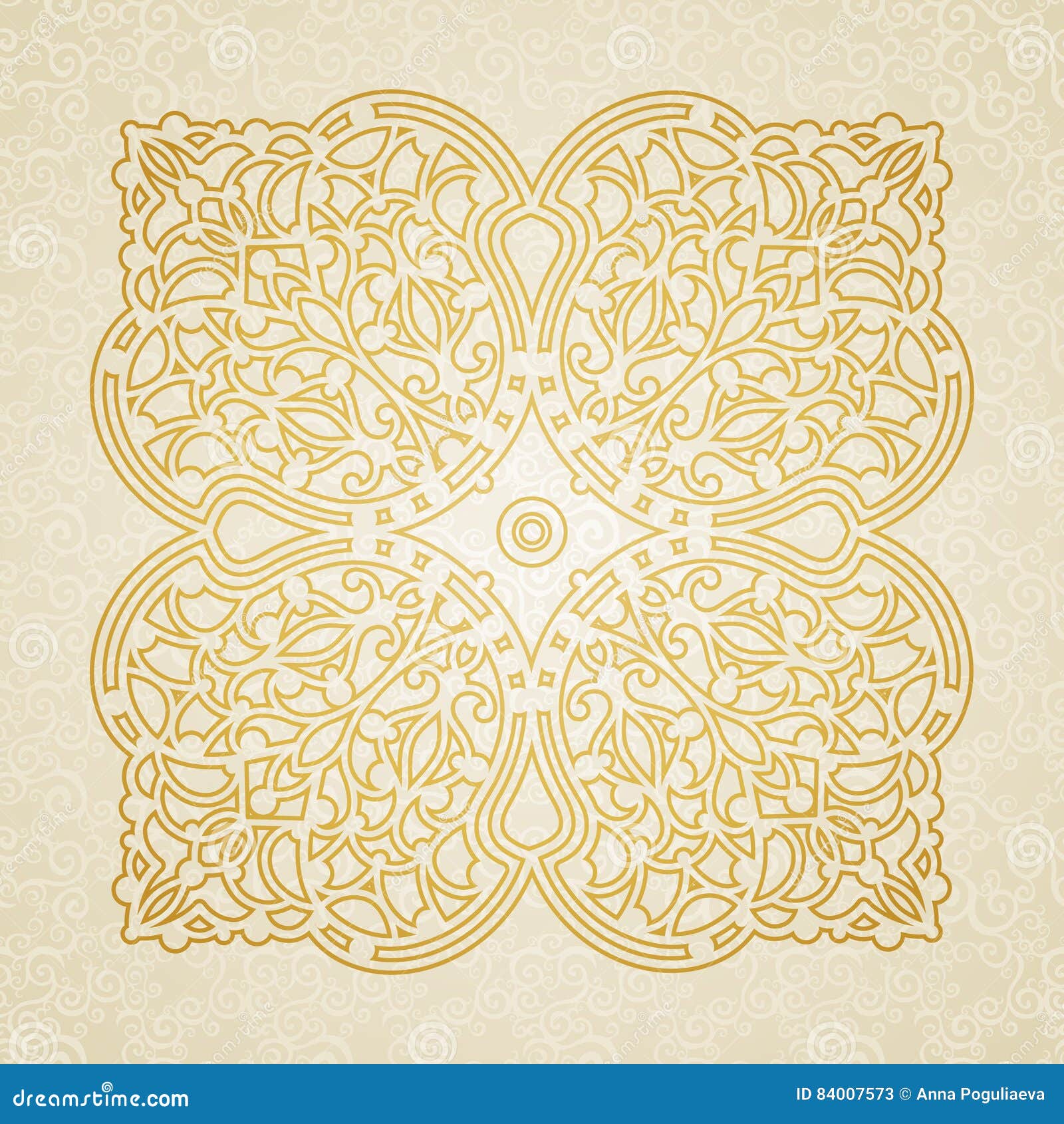 Vector Ornament in Eastern Style. Stock Vector - Illustration of ...