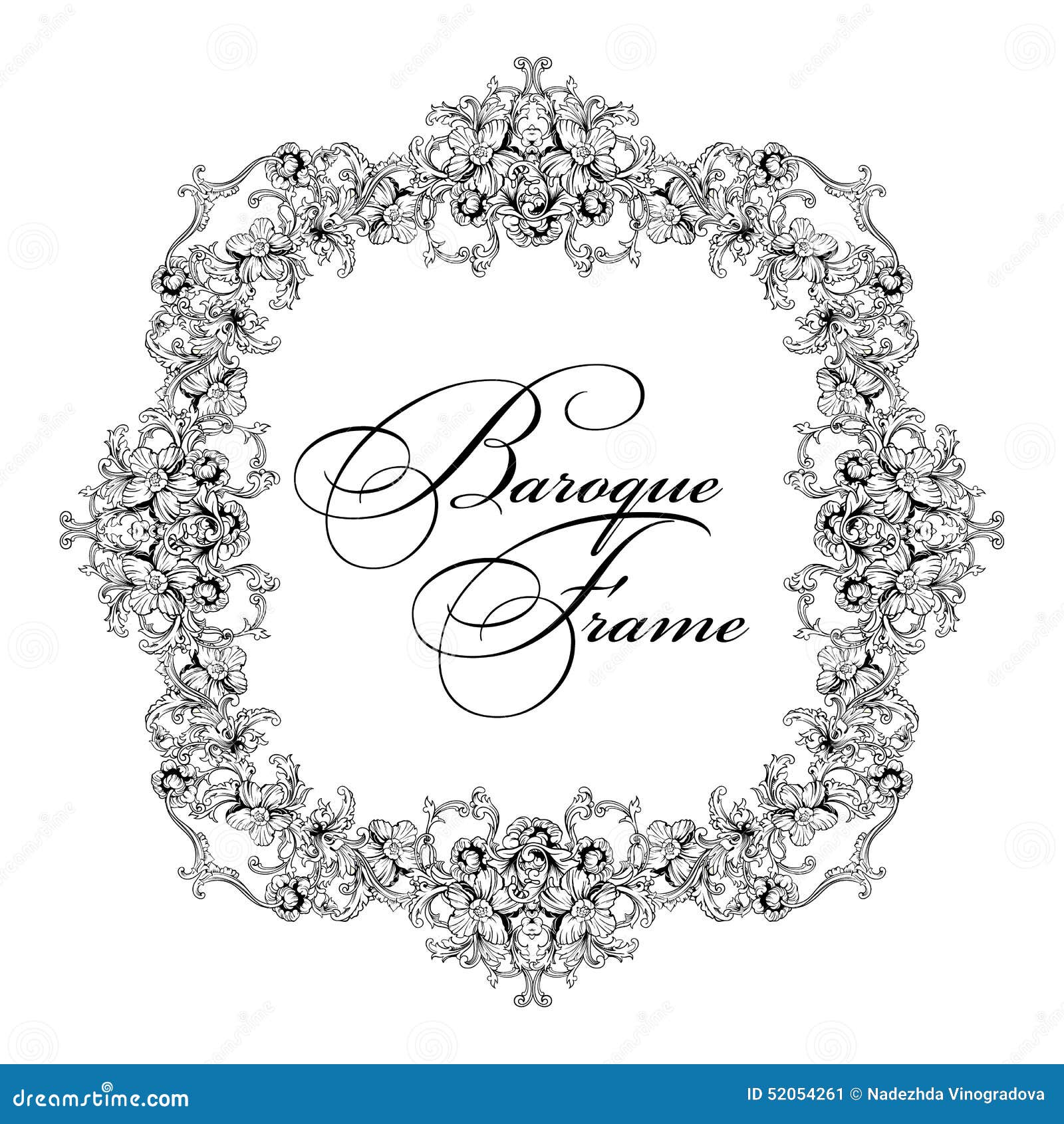 Vector Ornamental Frame. Baroque Pattern Stock Vector - Illustration of ...