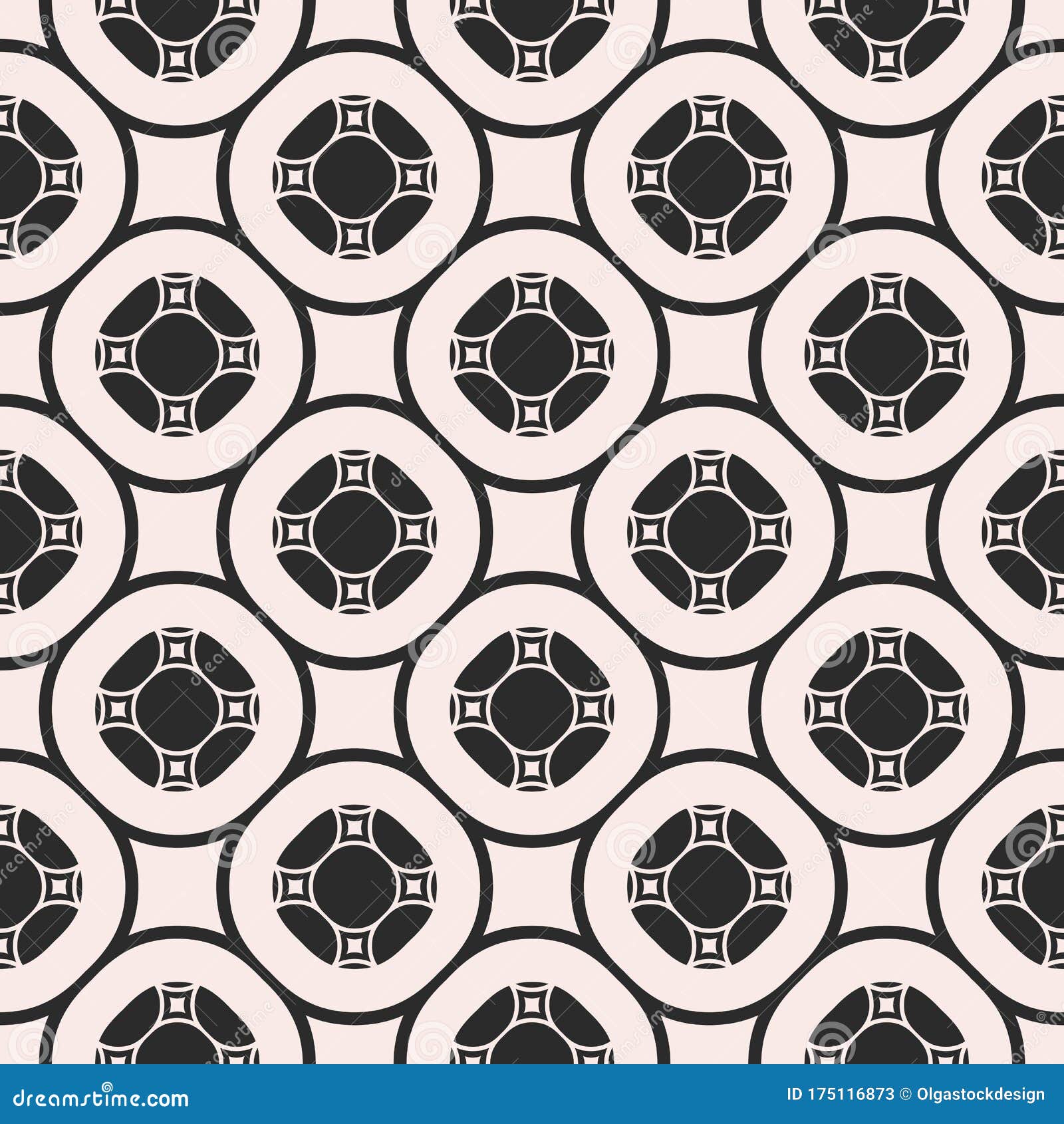 Vector Ornamental Seamless Pattern for Tiling. Geometric Circular ...