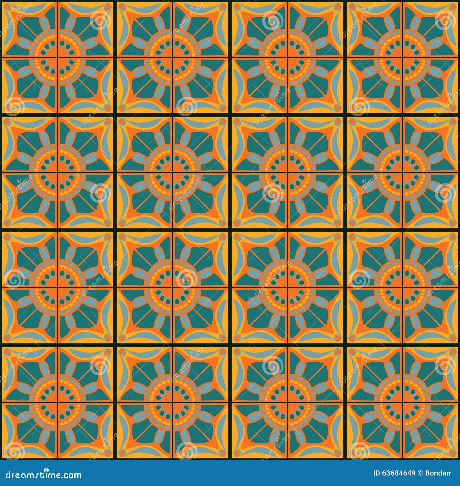 Vector ornamental tiles stock vector. Illustration of mosaic - 63684649