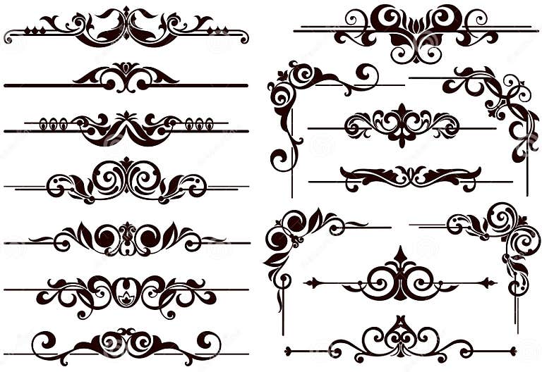 Vector Ornaments Frames, Corners, Borders Stock Vector - Illustration ...