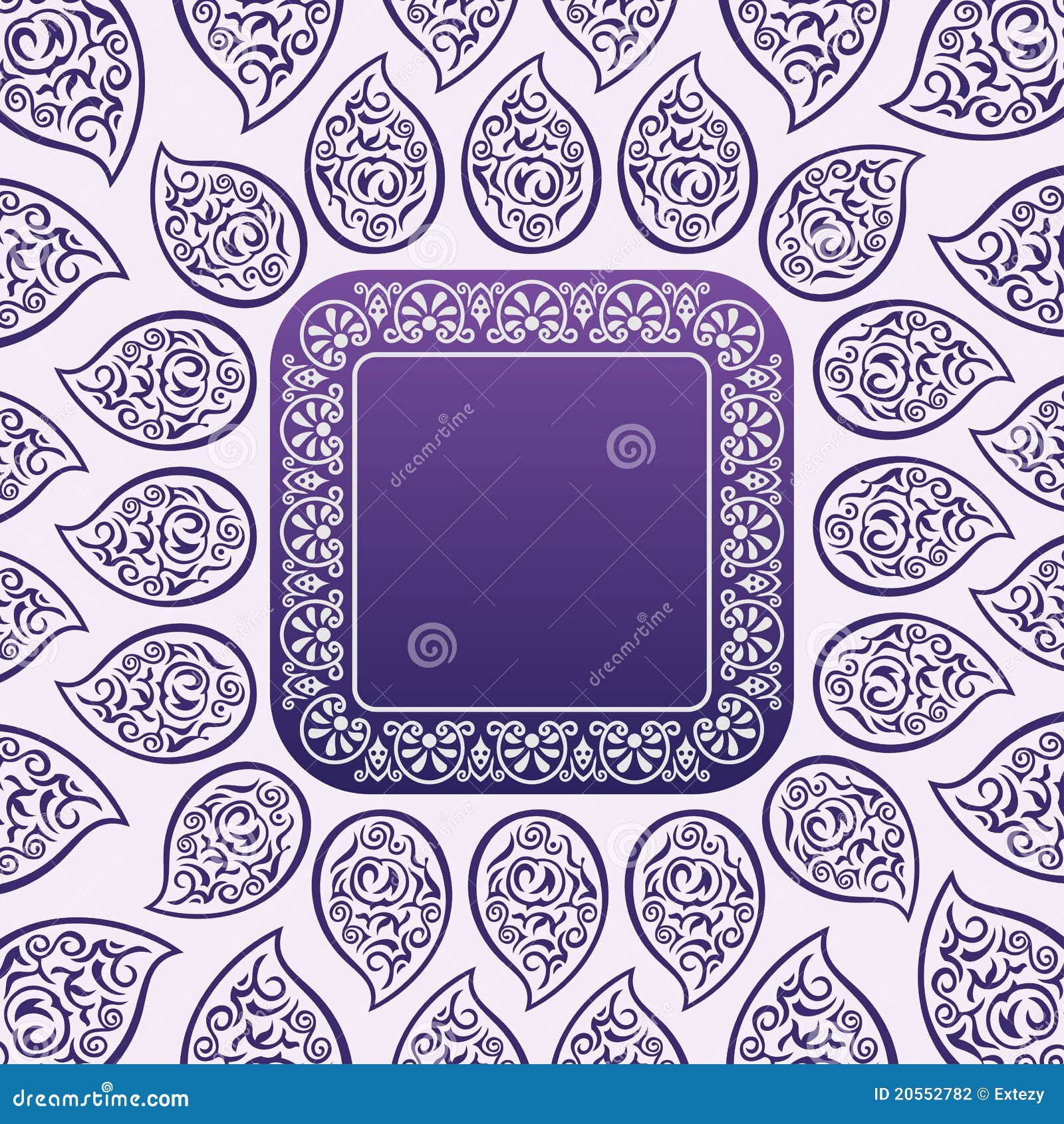 Vector Ornate Blue Frame and Background Stock Vector - Illustration of ...