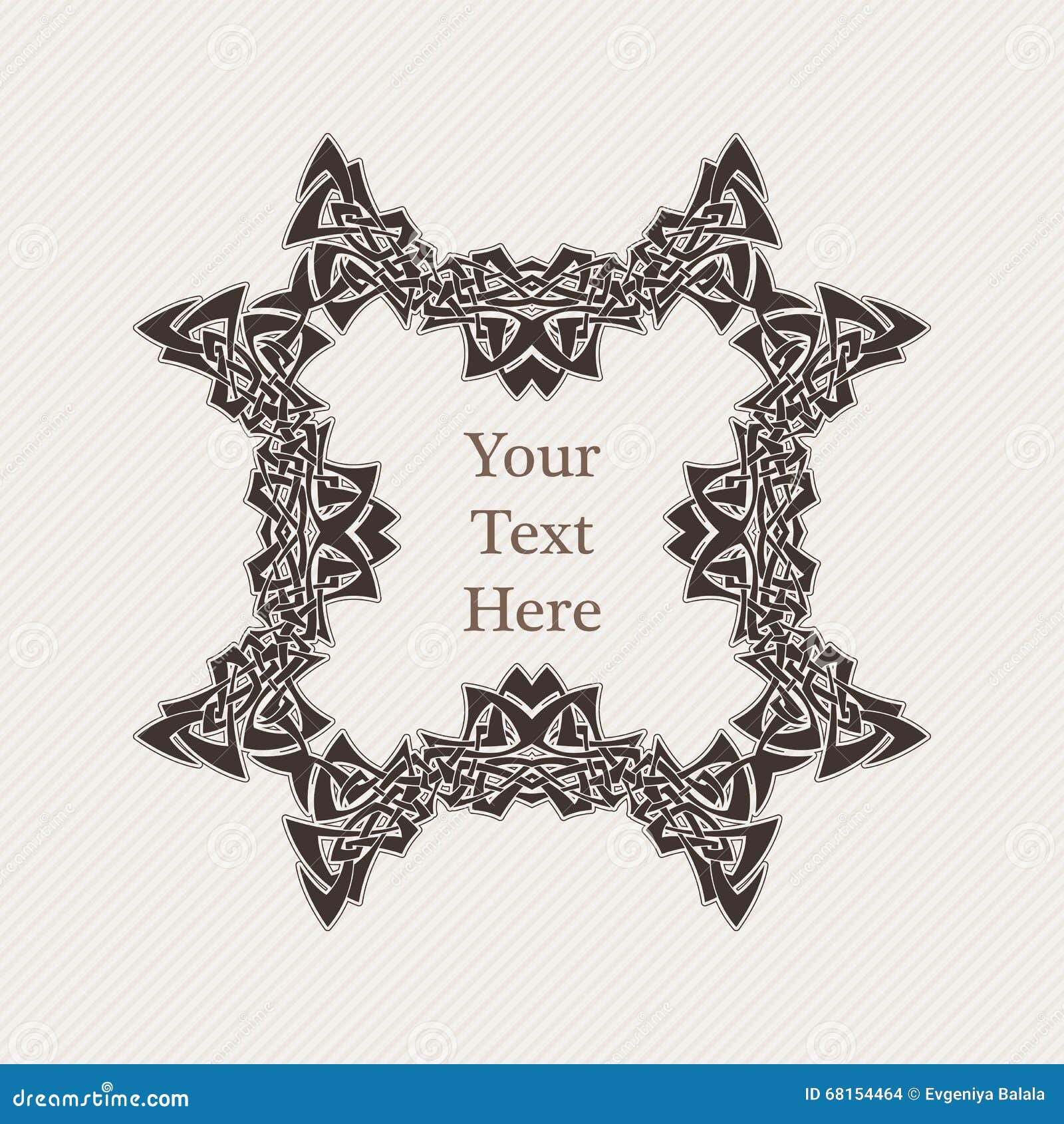 Vector Ornate Border. Gothic Lace Tattoo. Celtic Weave with Sharp ...