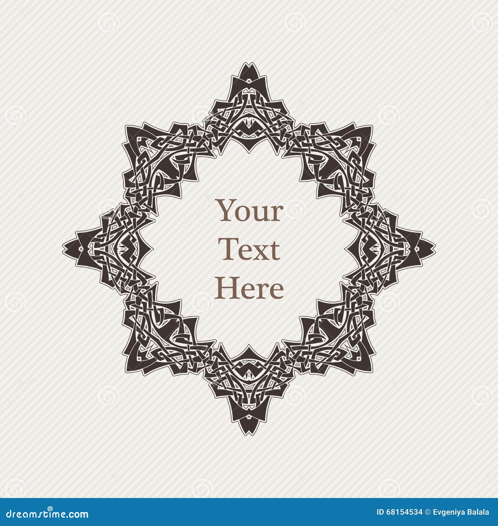 Vector Ornate Border. Gothic Lace Tattoo. Celtic Weave With Sharp ...