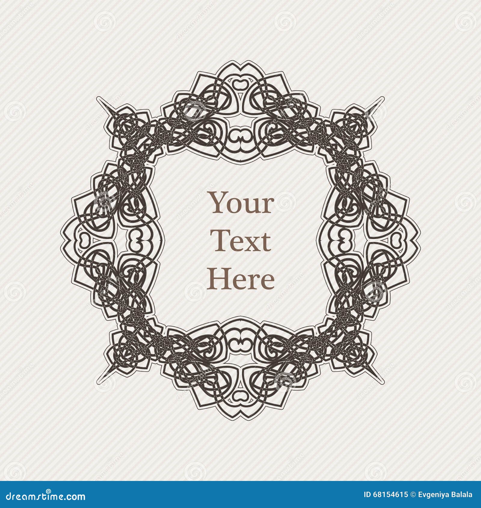 Vector Ornate Border. Gothic Lace Tattoo. Celtic Weave with Sharp ...