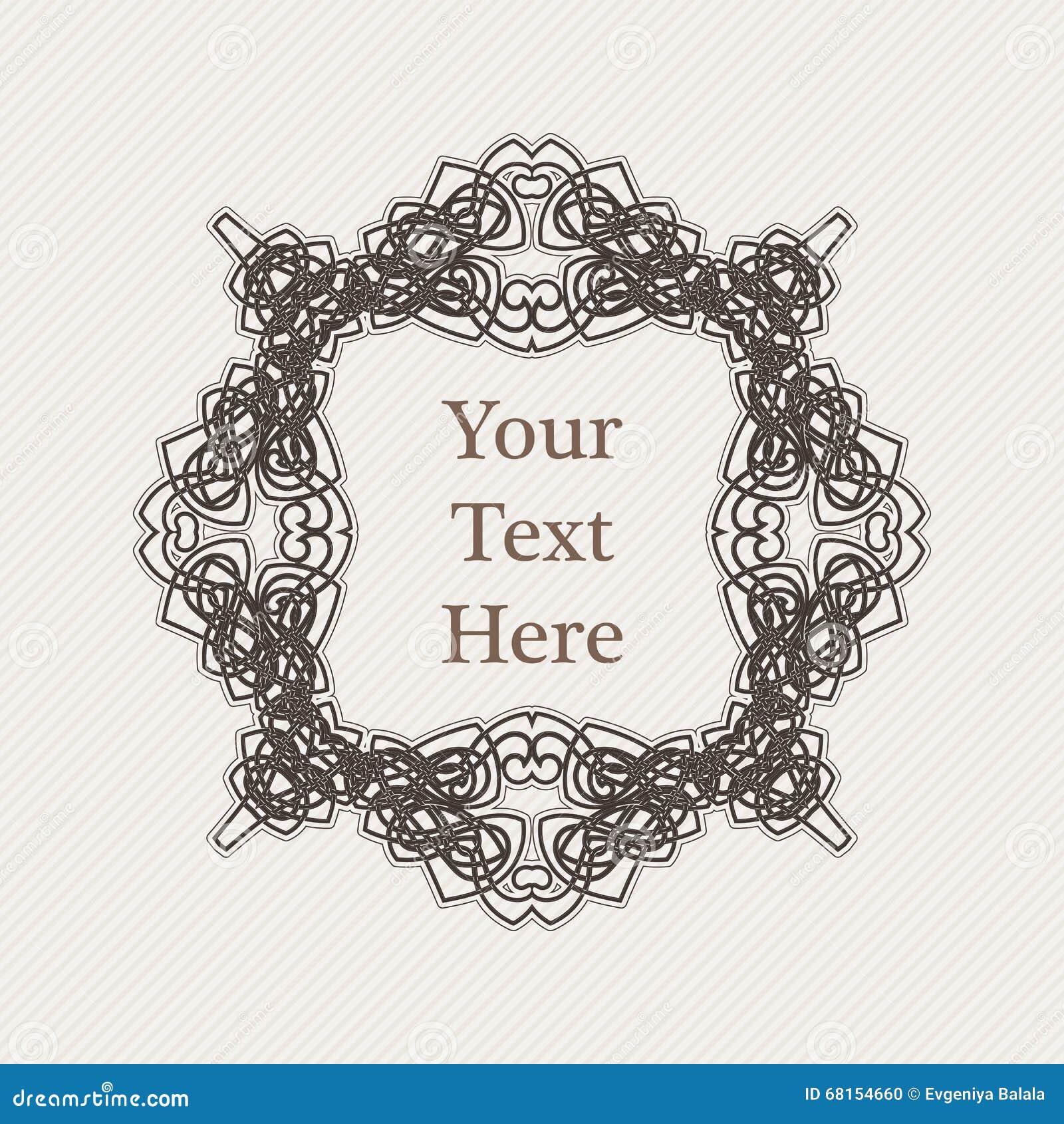 Vector Ornate Border. Gothic Lace Tattoo. Celtic Weave with Sharp ...