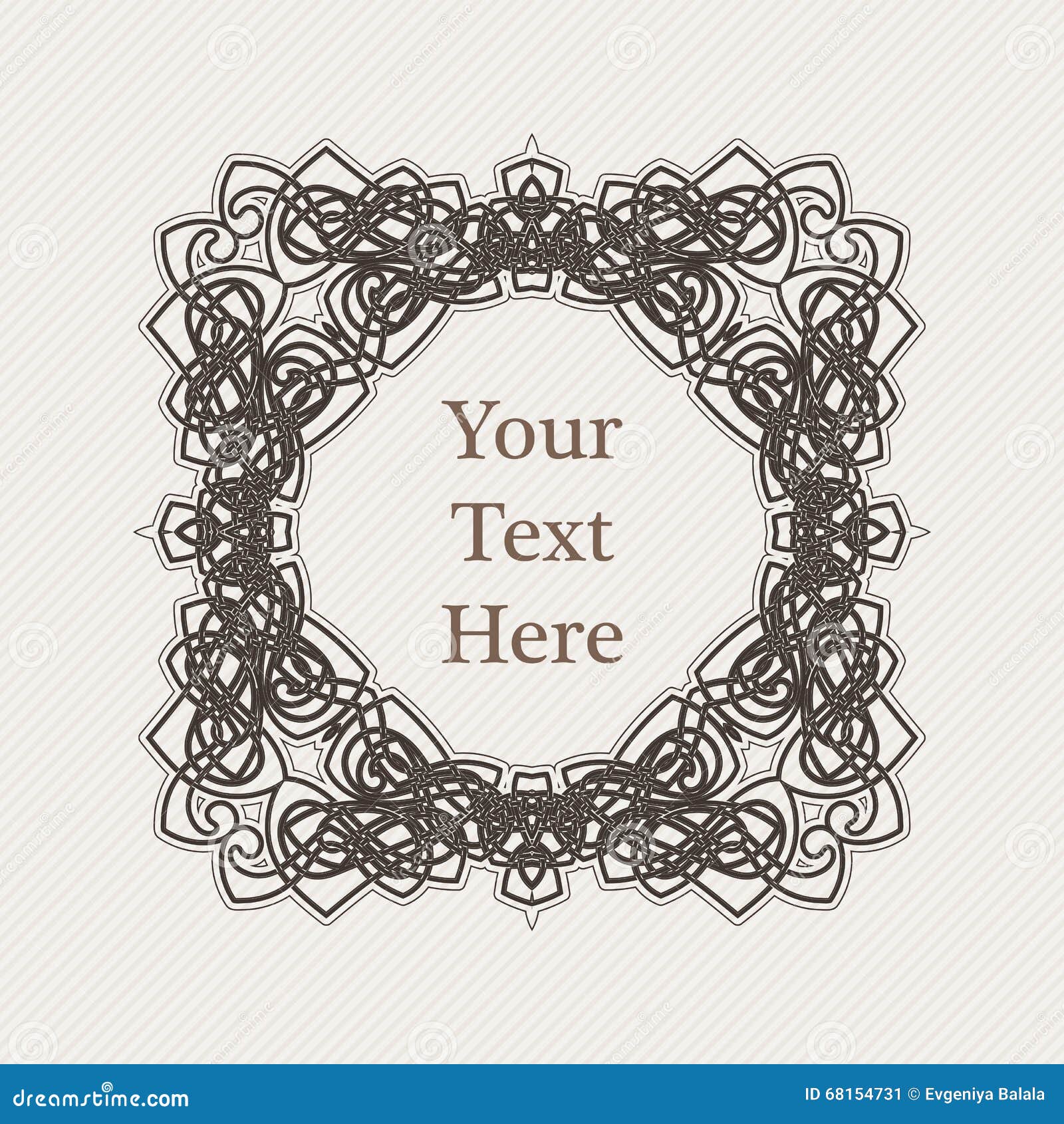 Vector Ornate Border. Gothic Lace Tattoo. Celtic Weave with Sharp ...