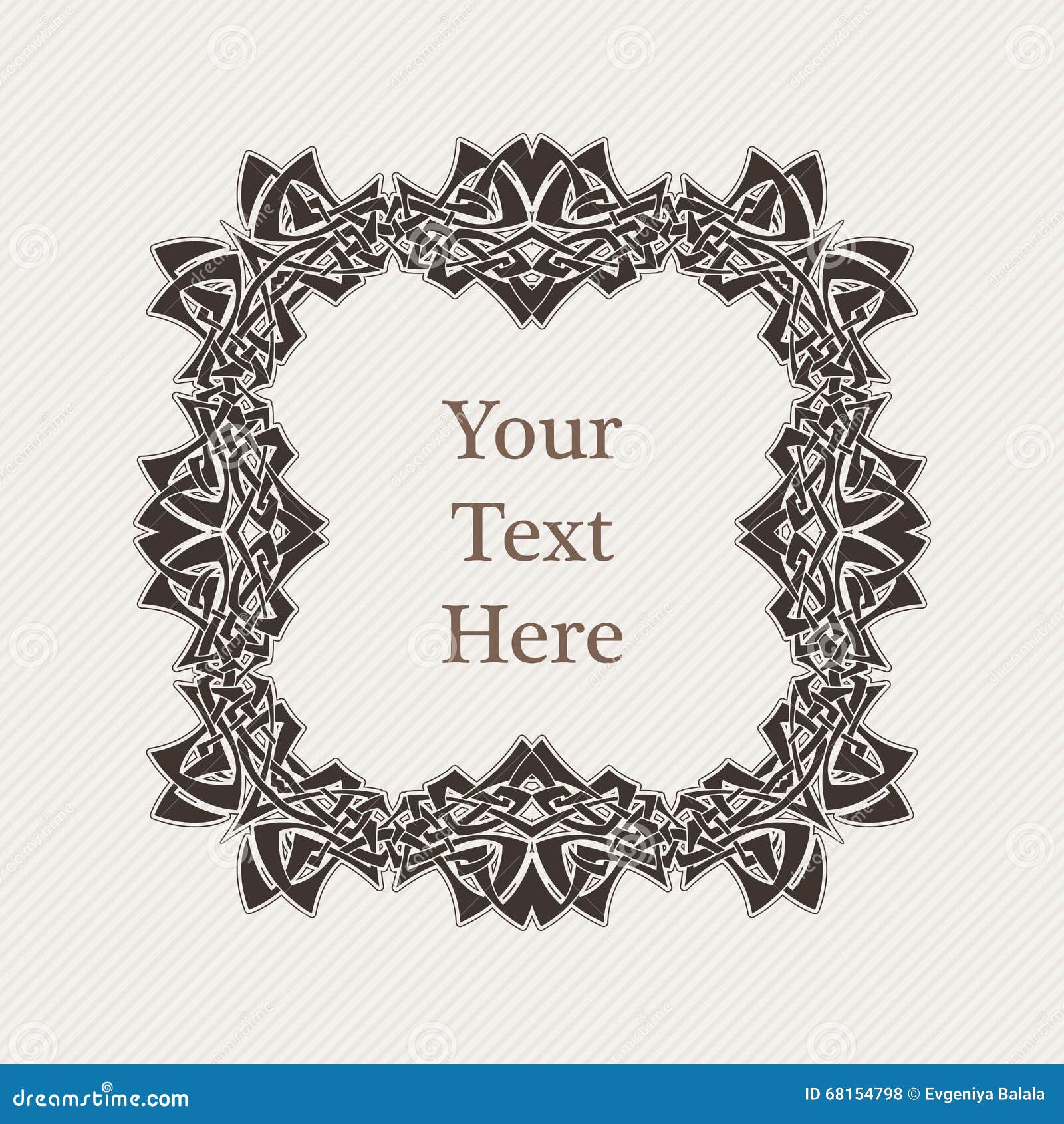 Vector Ornate Border. Gothic Lace Tattoo. Celtic Weave With Sharp ...