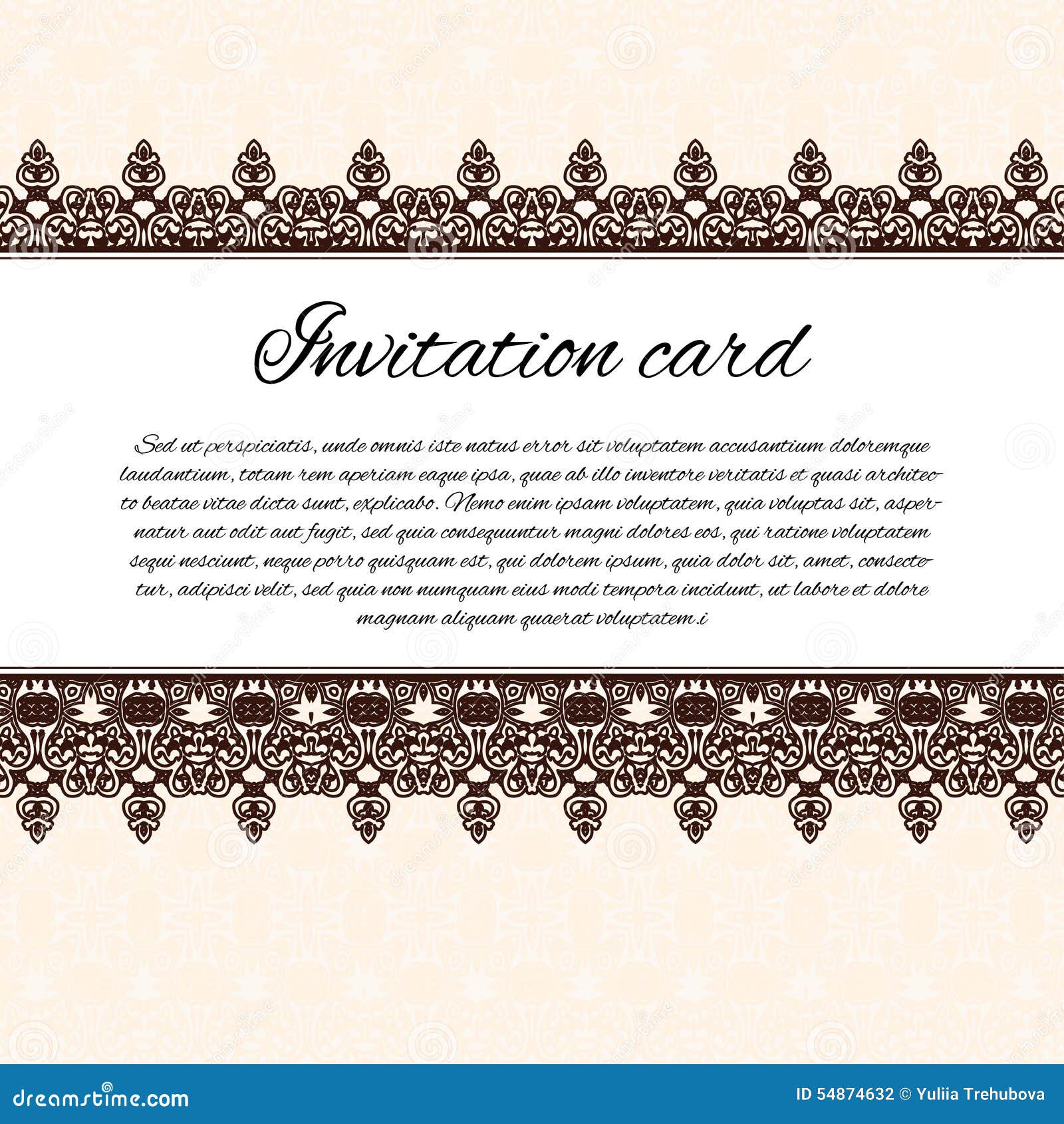 Vector Ornate Decor with Place for Text. Card for You in Retro S Stock ...