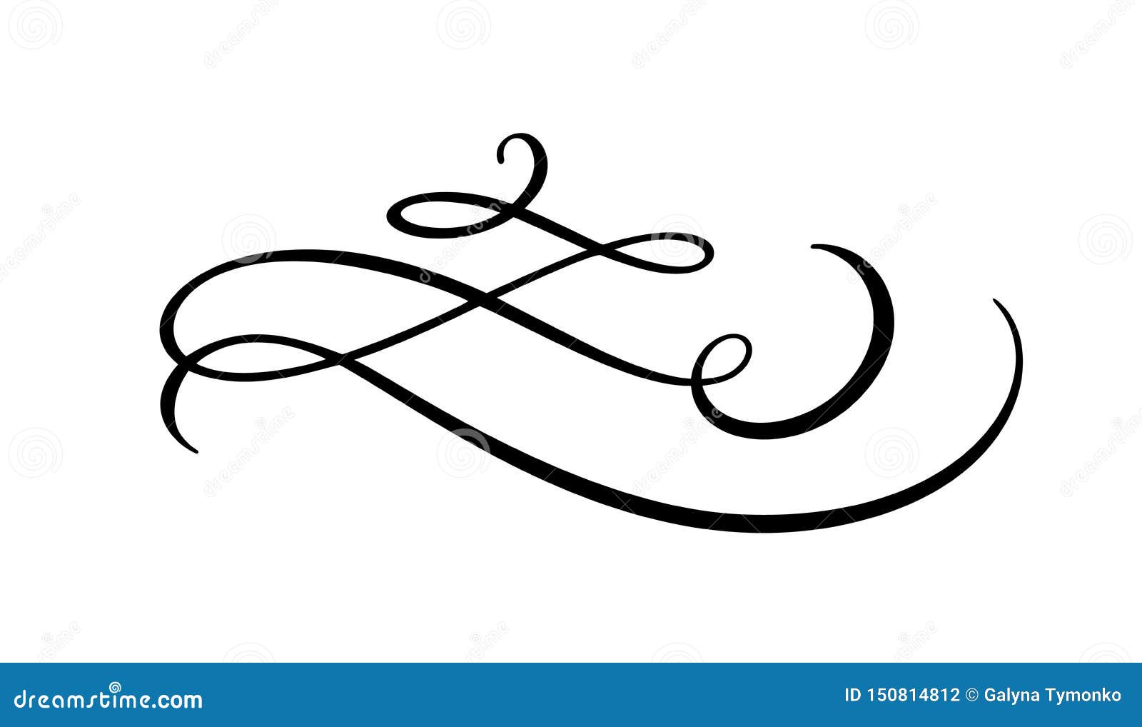 Swirl Scroll Elements. Text Dividers Hand Drawn Design Elements. Vector ...