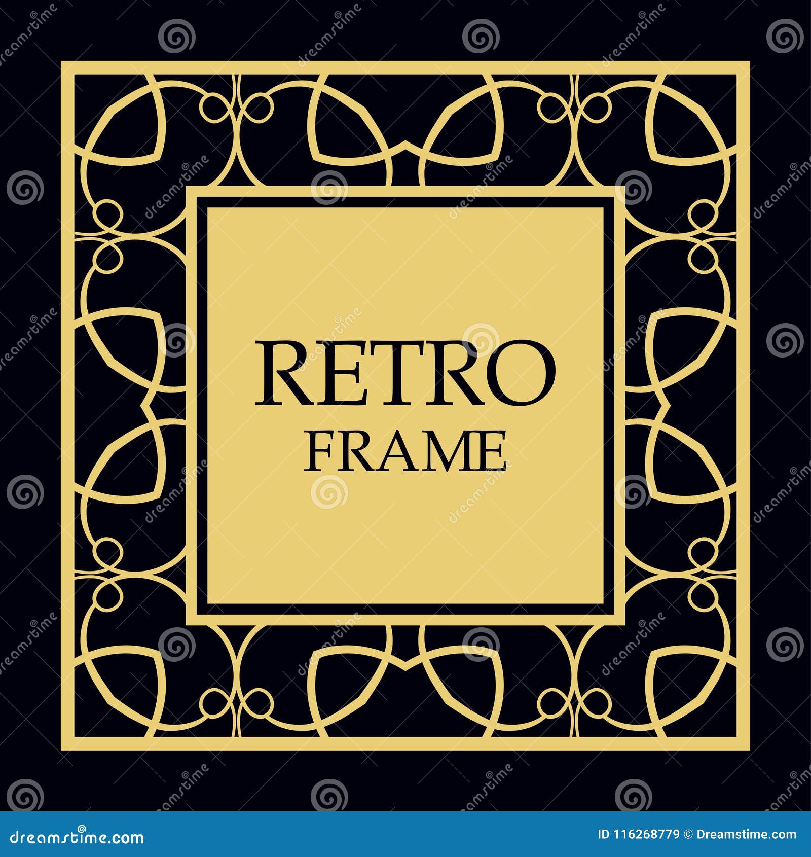 Vector ornate frame stock vector. Illustration of damask - 116268779