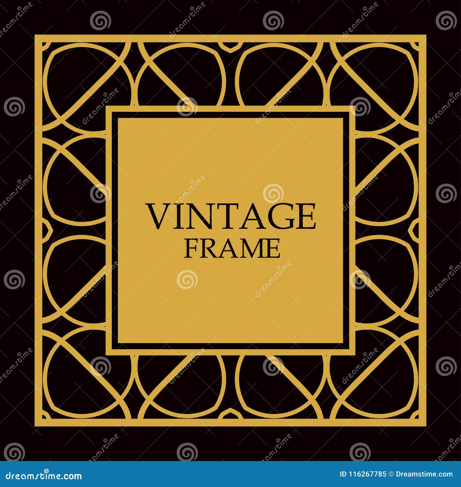 Vector ornate frame stock vector. Illustration of bronze - 116267785