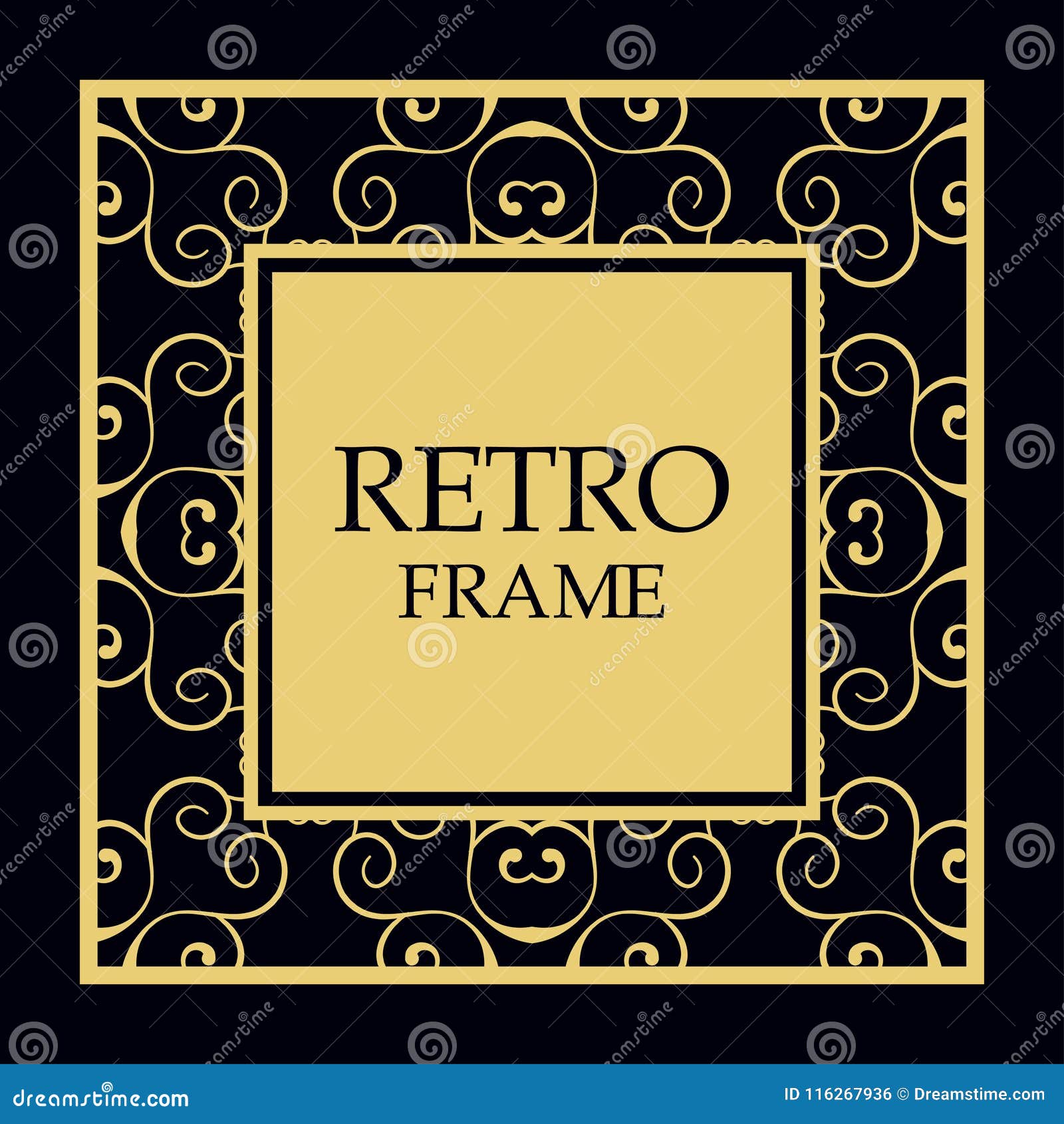 Vector ornate frame stock vector. Illustration of design - 116267936