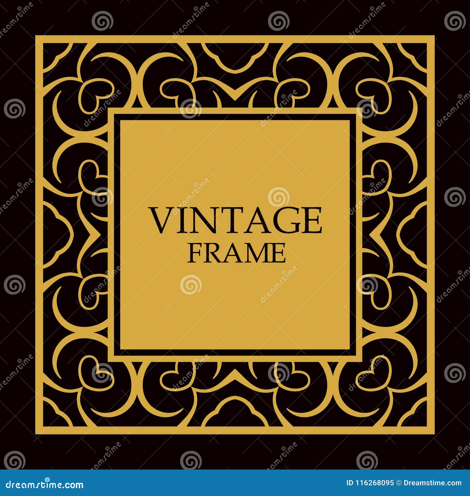 Vector ornate frame stock vector. Illustration of floral - 116268095