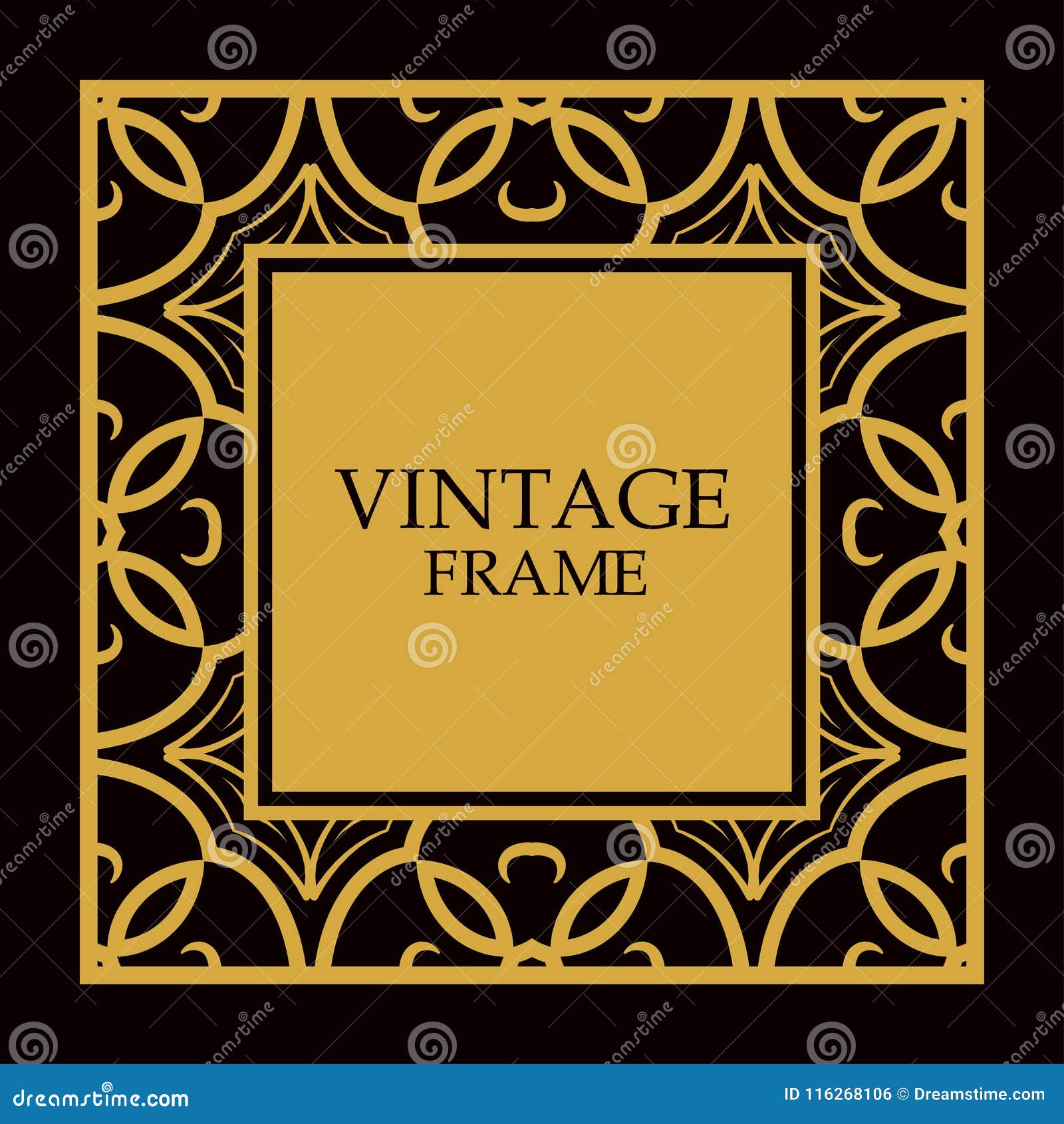 Vector ornate frame stock vector. Illustration of bronze - 116268106