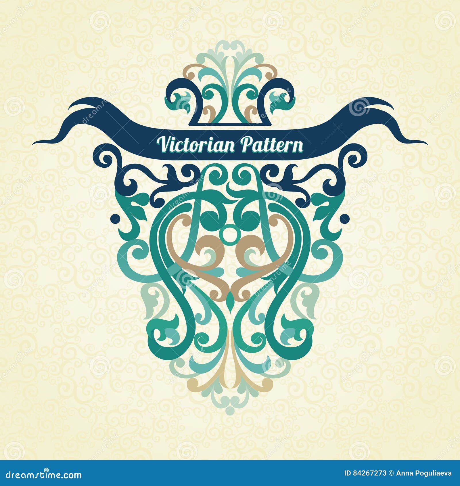 Vector Ornate Pattern in Victorian Style. Stock Illustration ...