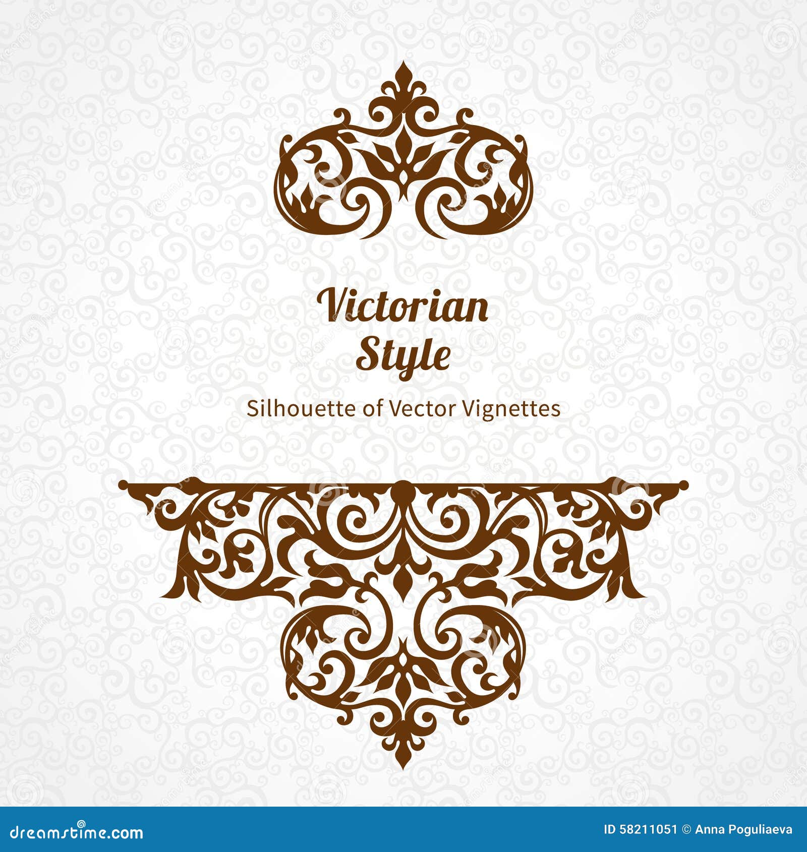 Vector Ornate Pattern in Victorian Style. Stock Vector - Illustration ...
