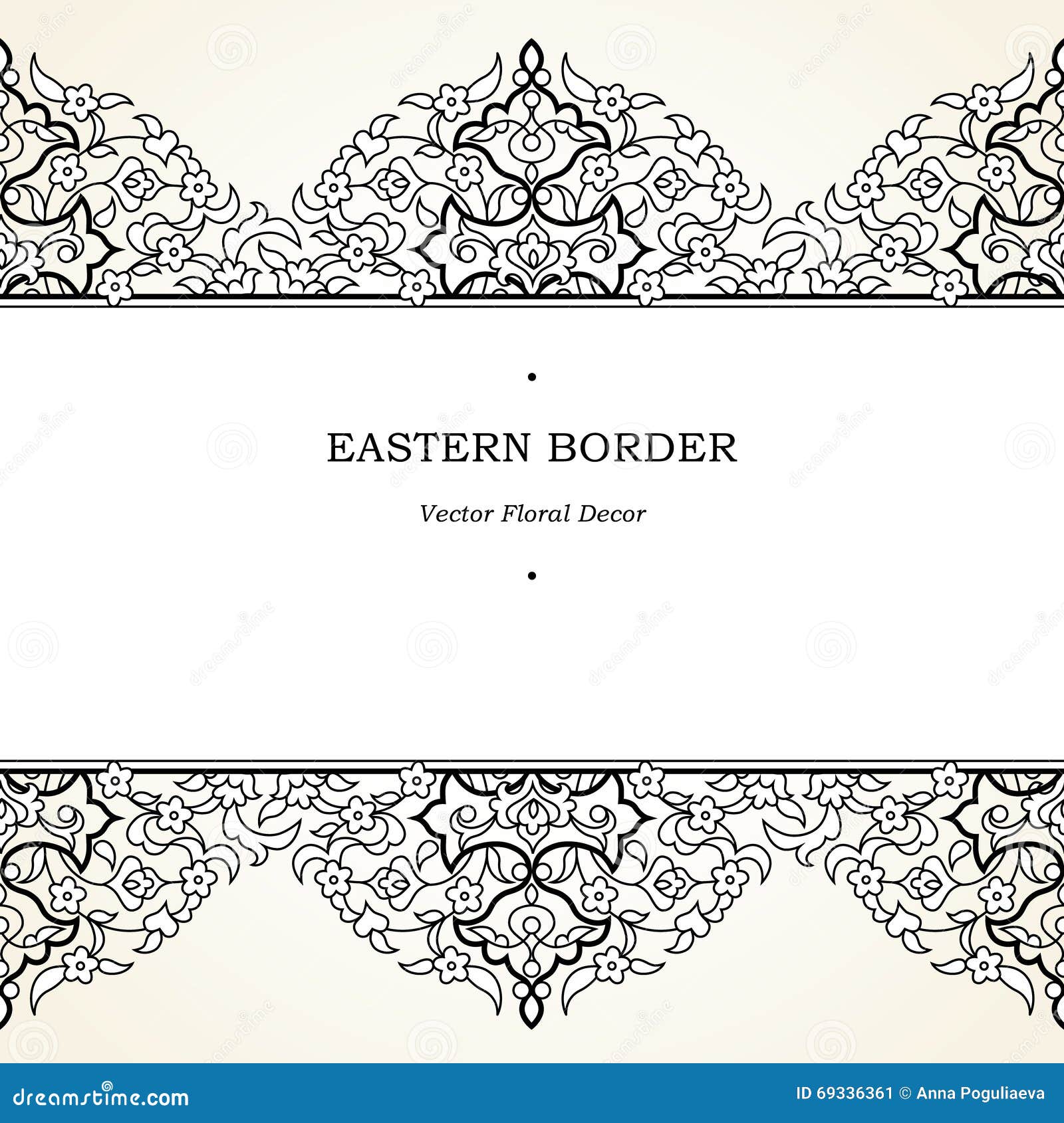 Vector Ornate Seamless Border in Eastern Style. Stock Vector ...