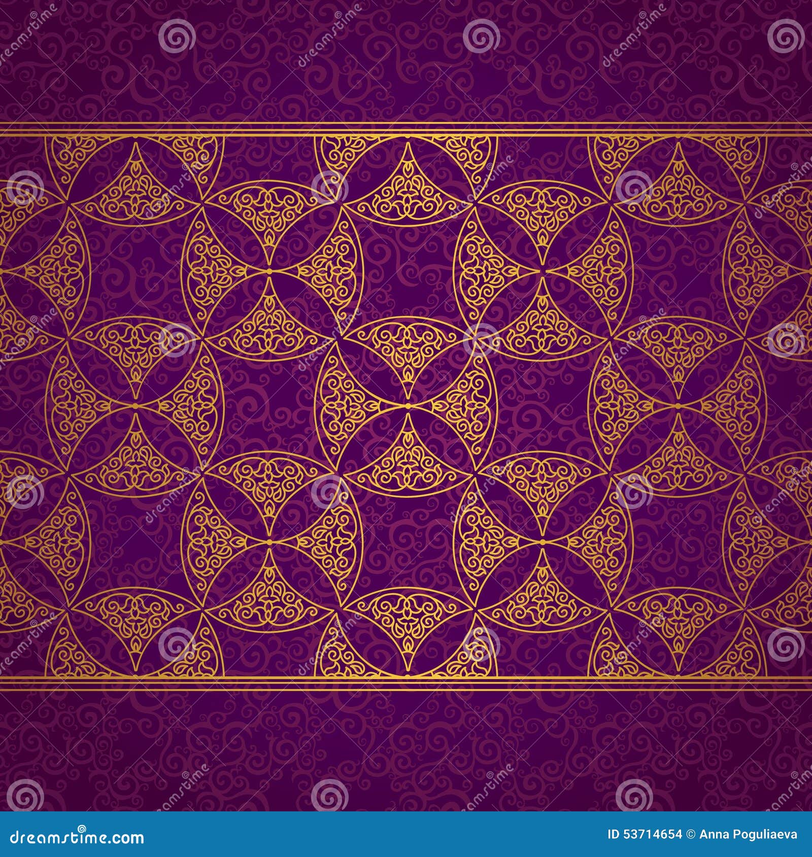 Vector Ornate Seamless Border in Eastern Style. Stock Vector ...