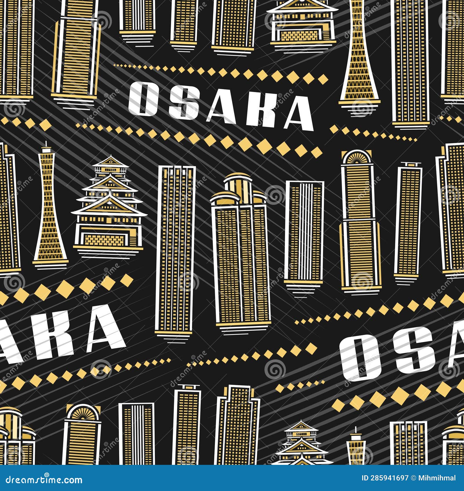 Vector Map Of Osaka City, Japan, State Of Japan. Street Map Art Poster ...