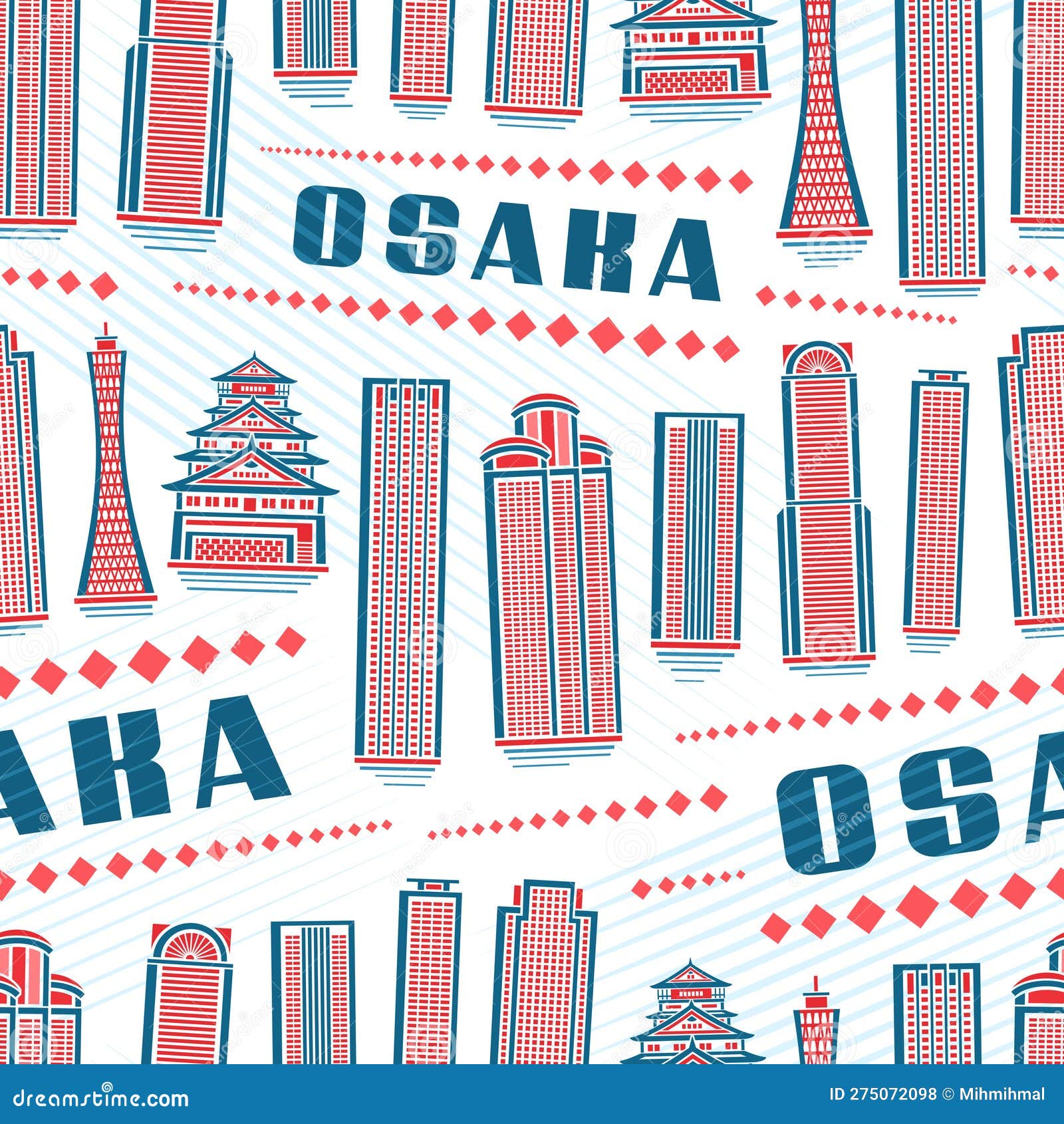 Vector Map Of Osaka City, Japan, State Of Japan. Street Map Art Poster ...