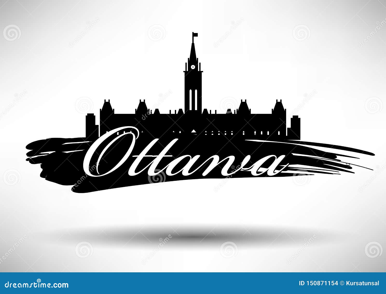 Vector Ottawa City Skyline Design Stock Vector - Illustration of ...