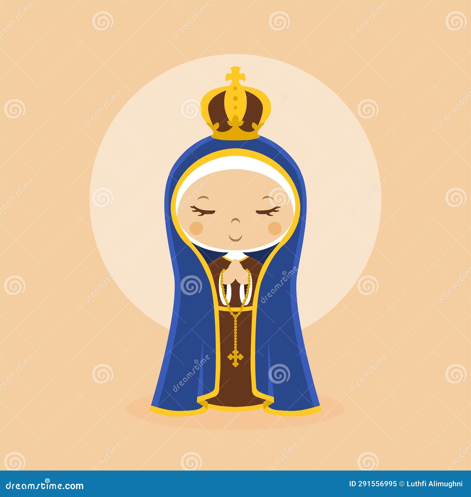 Vector Our Lady of Aparecida Flat Design Stock Vector - Illustration of ...