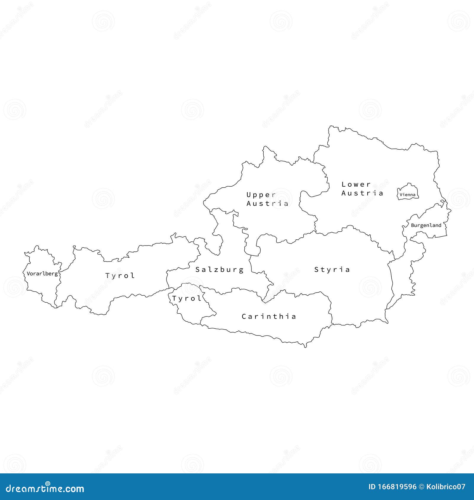 Vector Outline Administrative Division Map of Austria. Stock Vector ... Vector Outline Administrative Division Map of Austria. Stock Vector ...