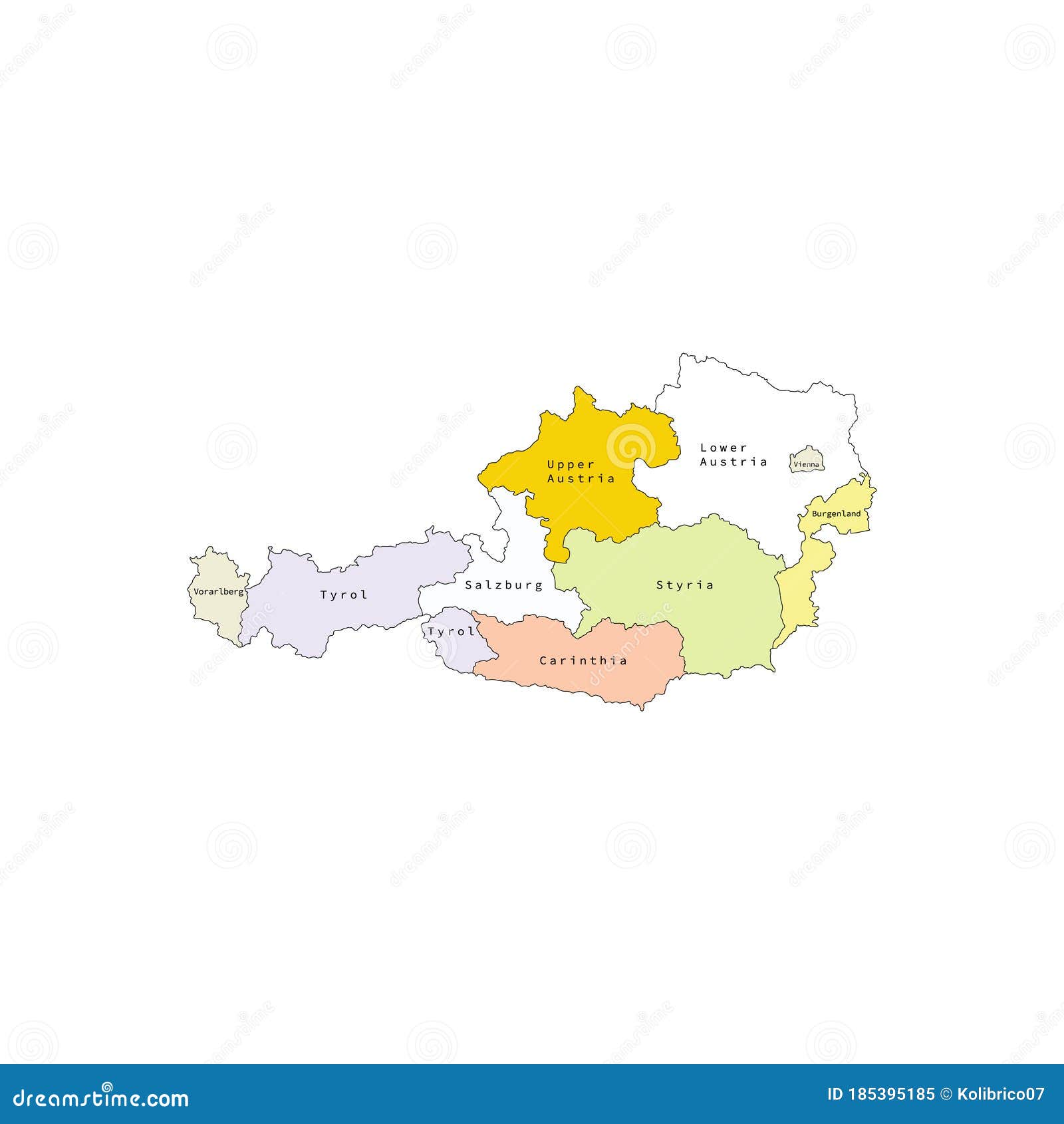 Vector Outline Administrative Division Map of Austria. Vector Map ... Vector Outline Administrative Division Map of Austria. Vector Map ...