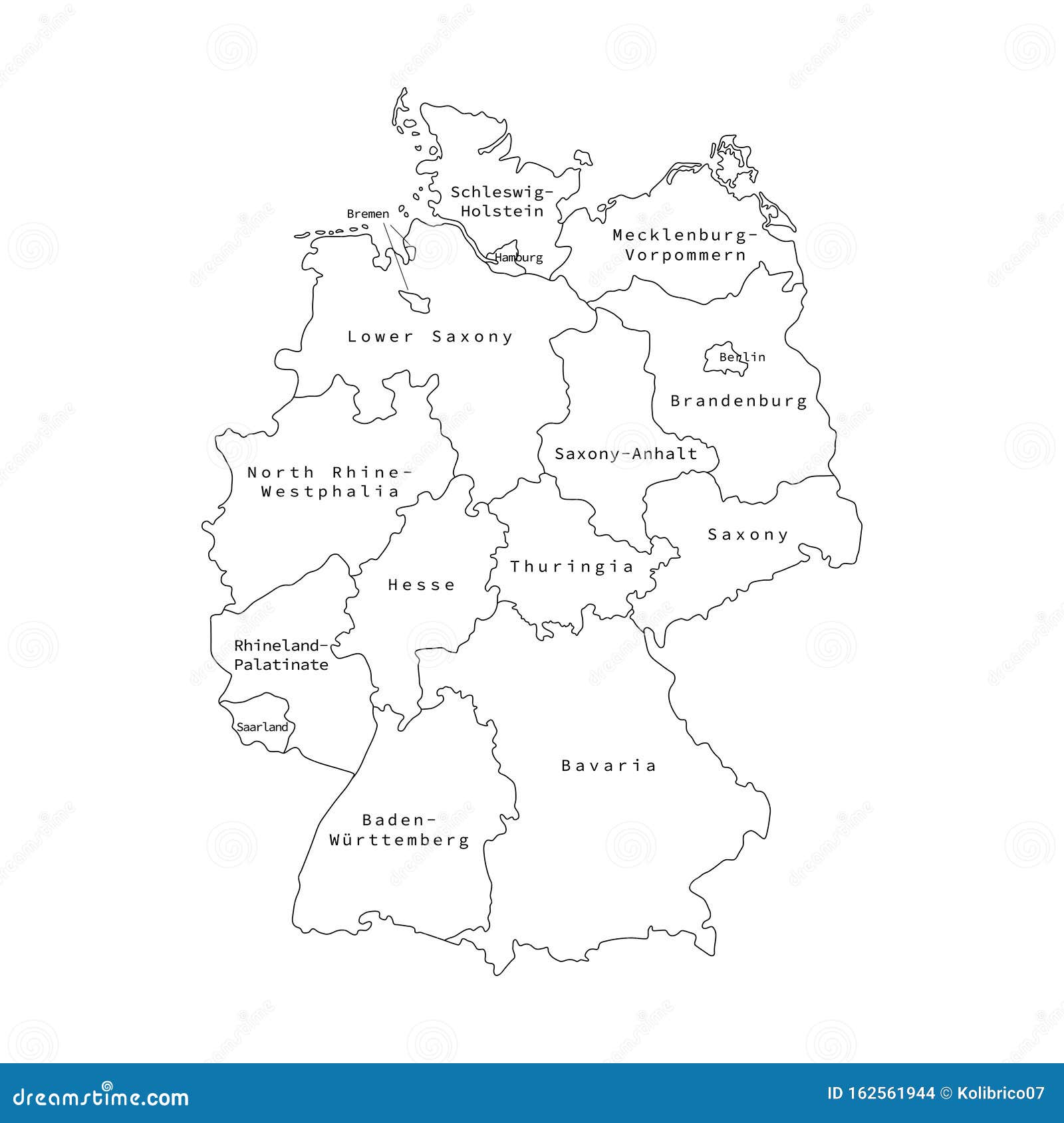 Vector Outline Administrative Division Map of Germany. Vector Map Stock ... Vector Outline Administrative Division Map of Germany. Vector Map Stock ...
