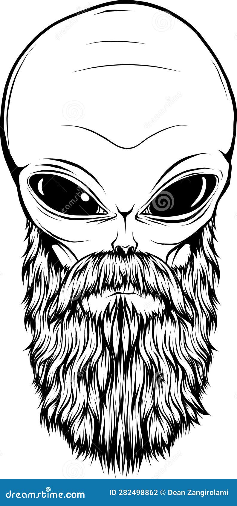 Vector Outline Alien Head Vector Illustration Design Stock Vector ...