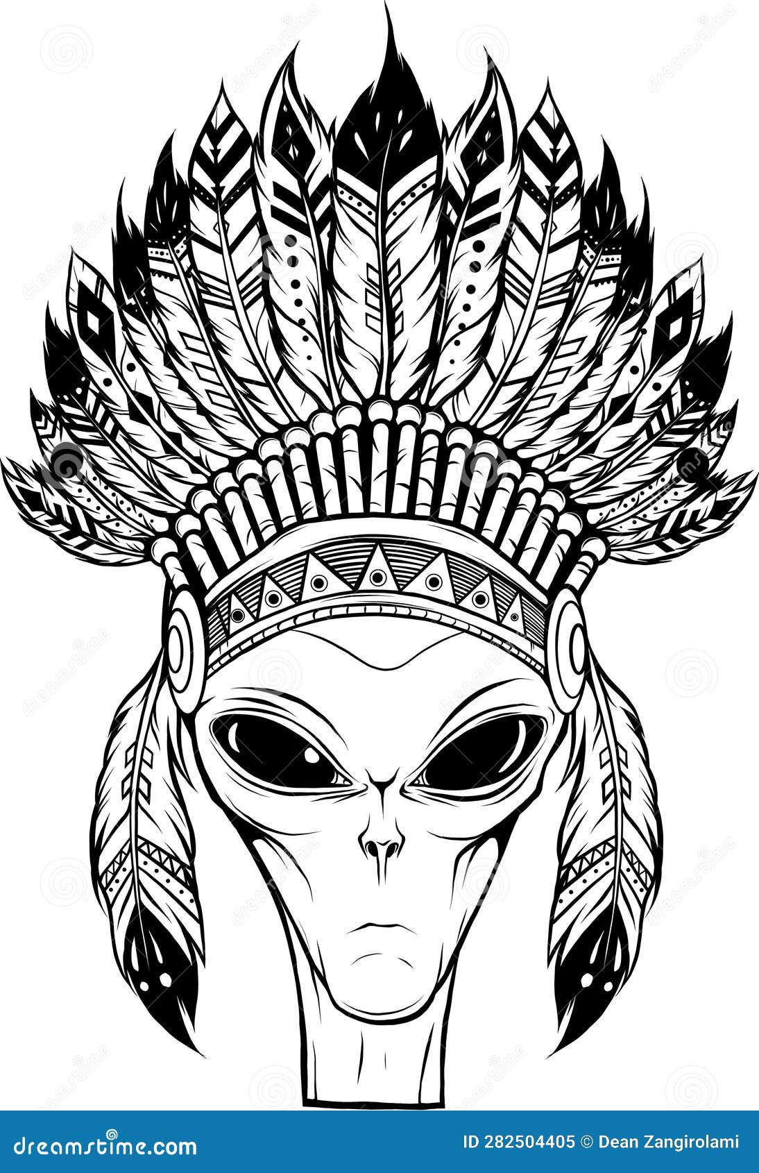 Vector Outline Alien Head Vector Illustration Design Stock Vector ...