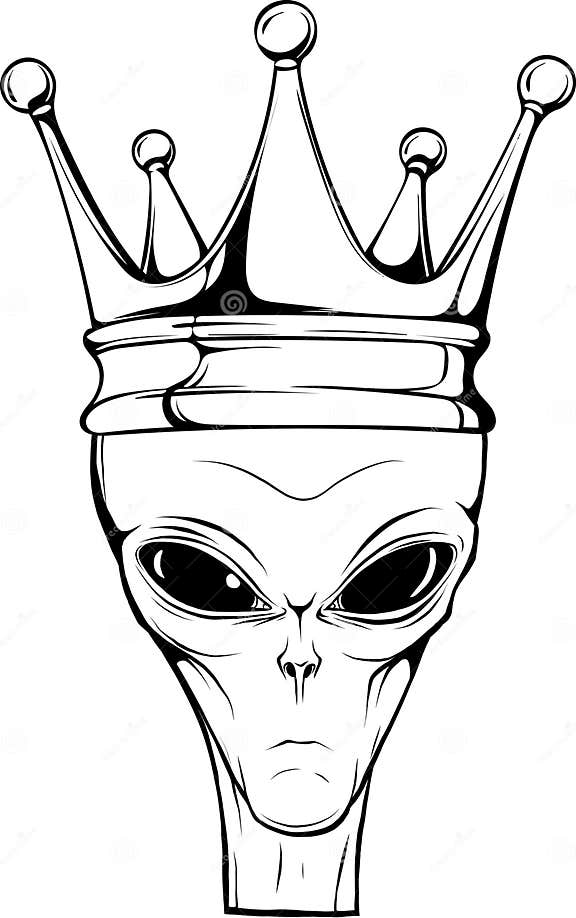 Vector Outline Alien Head Vector Illustration Design Stock Vector ...