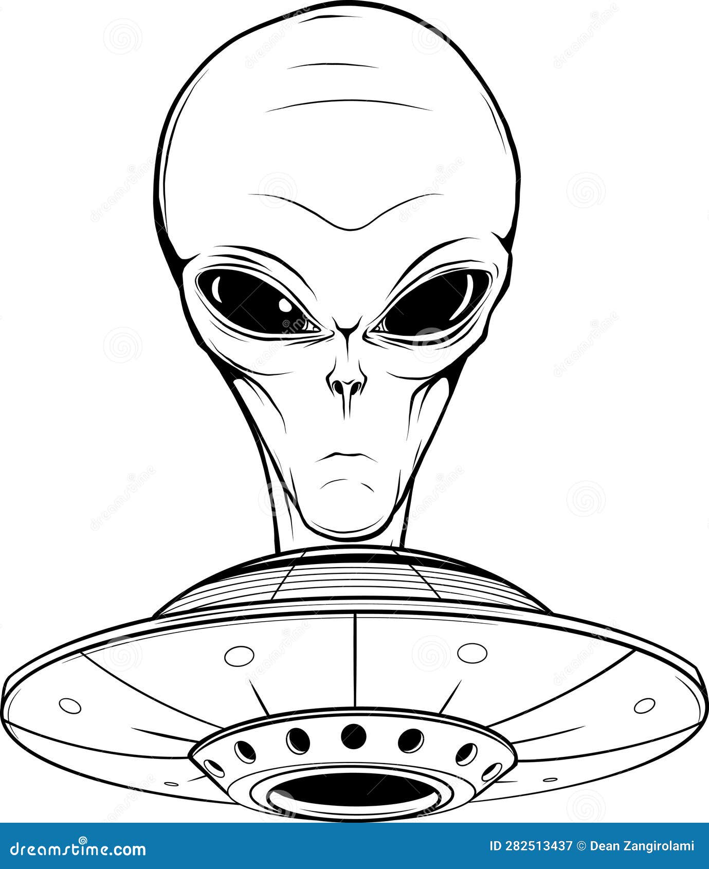 Vector Outline Alien Head Vector Illustration Design Stock Vector ...