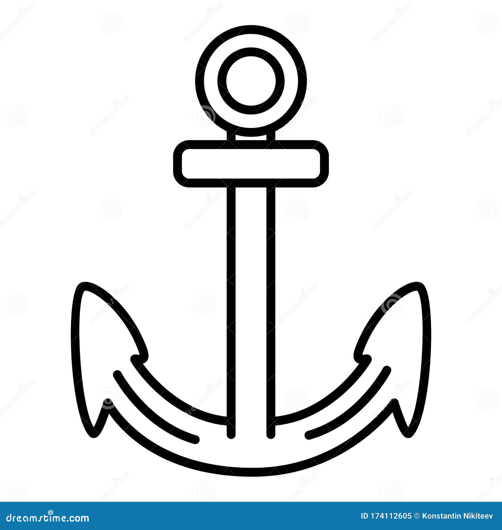 Vector Outline Anchor Icon stock vector. Illustration of label - 174112605