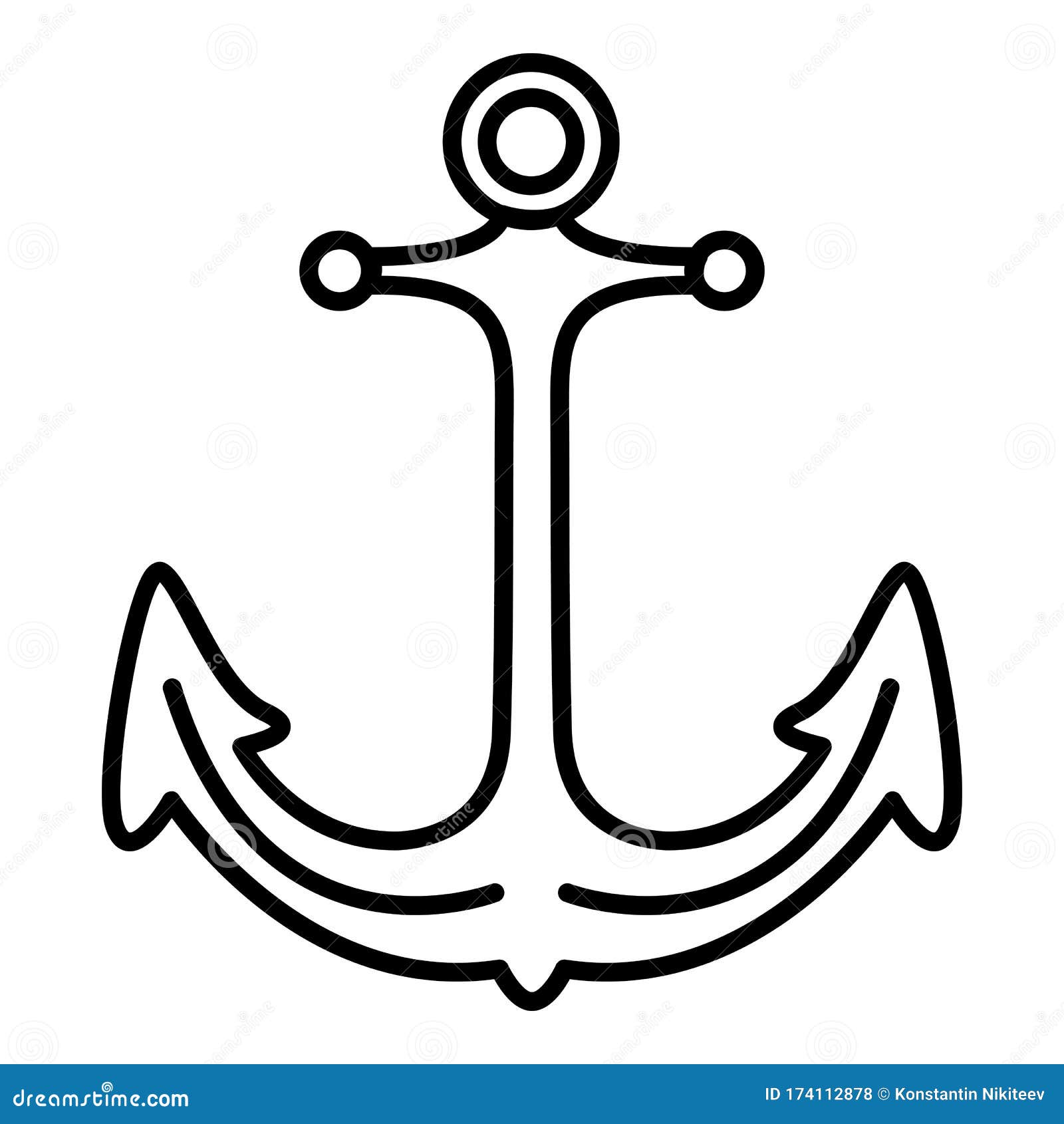 Vector Outline Anchor Icon stock vector. Illustration of marine - 174112878