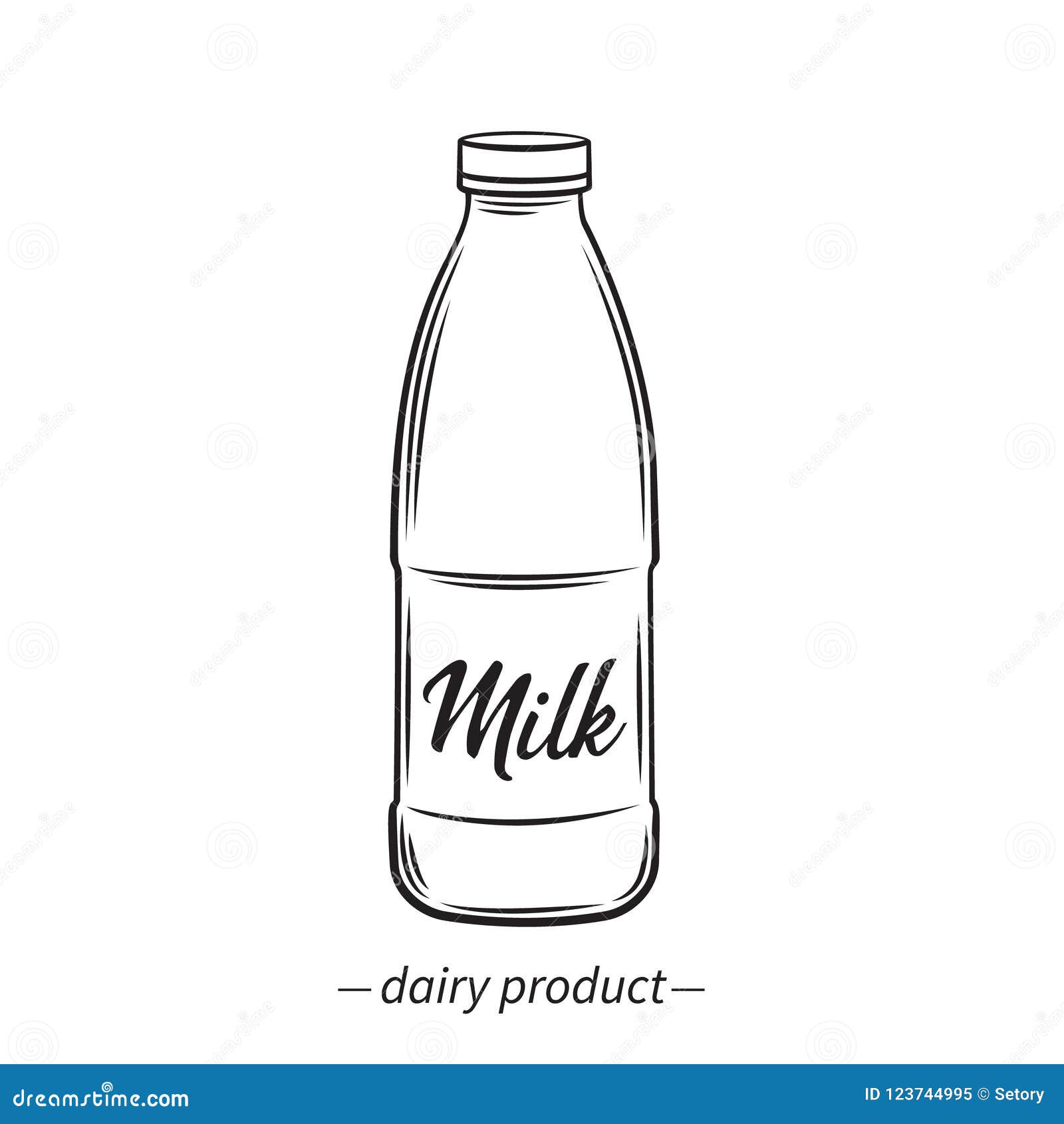 Outline Milk Carton Icon Vector Illustration | CartoonDealer.com #123744924
