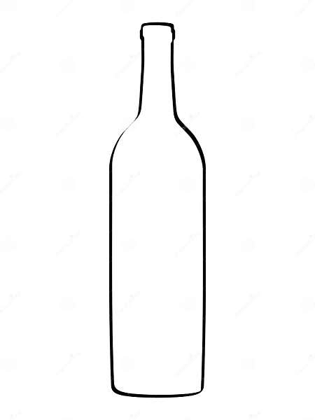 Vector outline bottle stock vector. Illustration of silhouette - 3346132