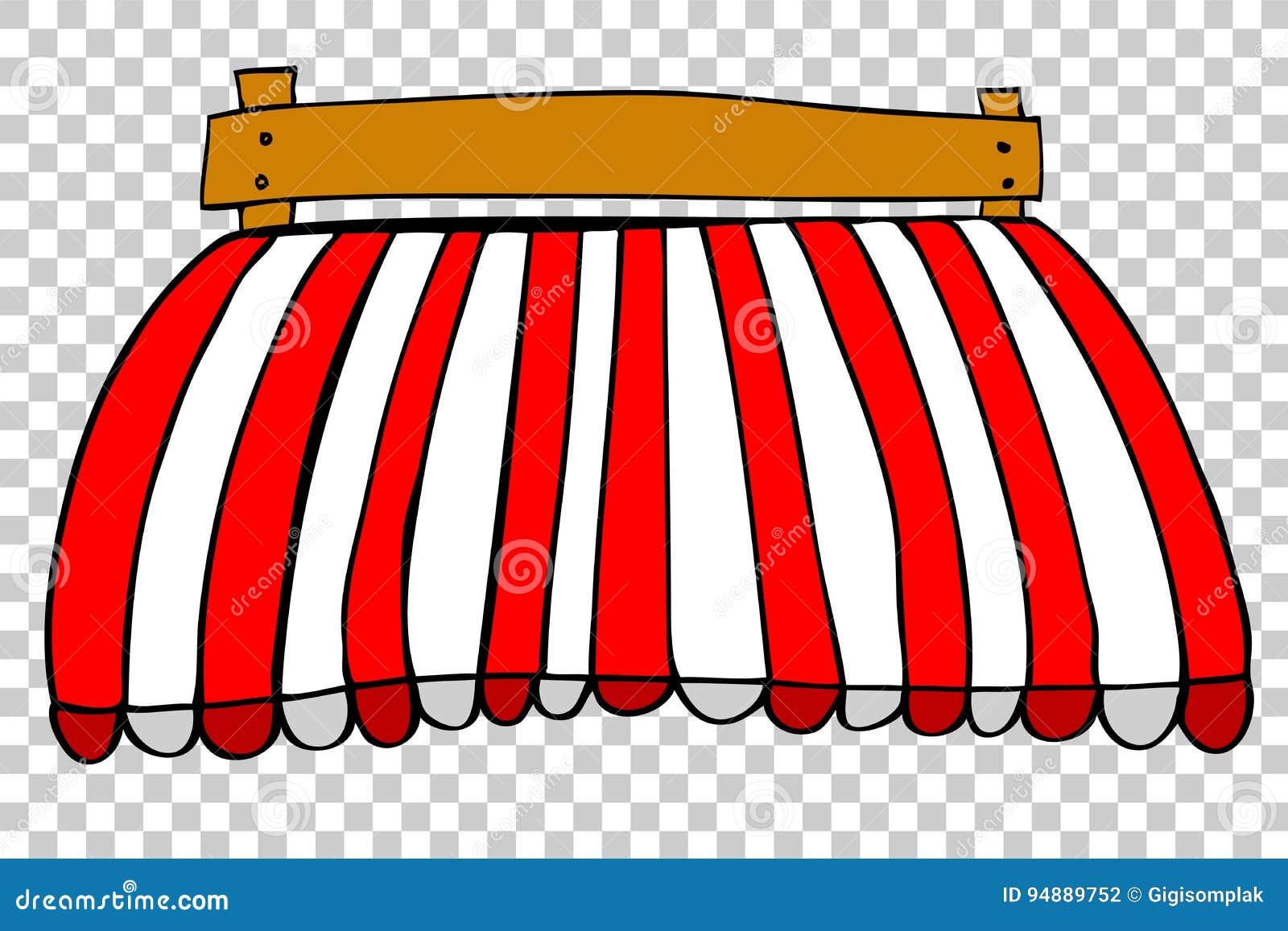 Red and White Canopy with Plank, at Transparent Effect Background Stock ...