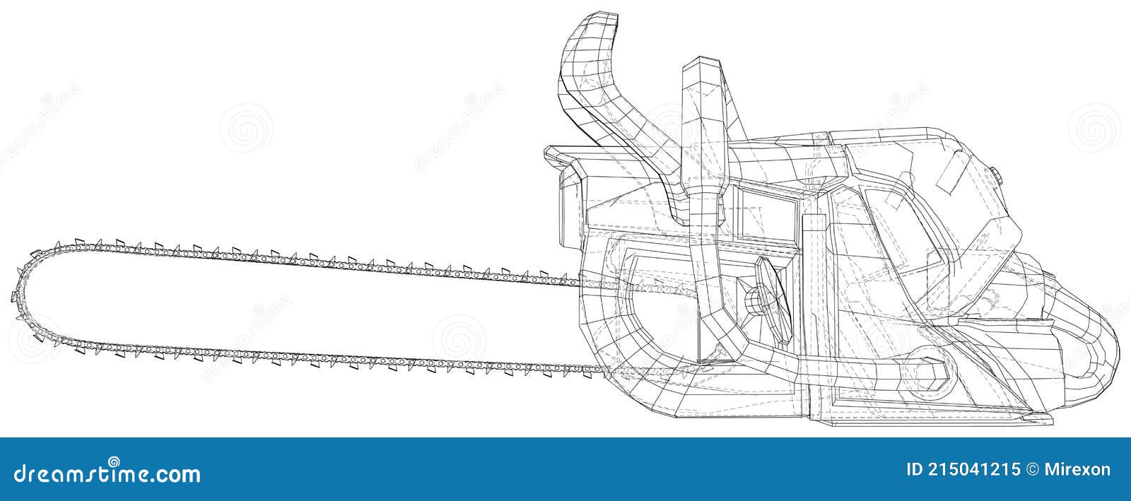Vector Outline Chainsaw. Wire-frame. EPS10 Format Stock Vector ...